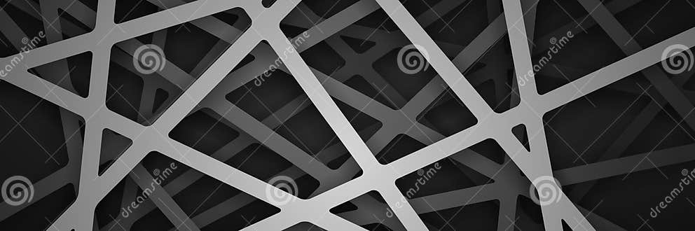 Abstract Vector Background of Lines, Black Bionic Wallpaper, Many ...
