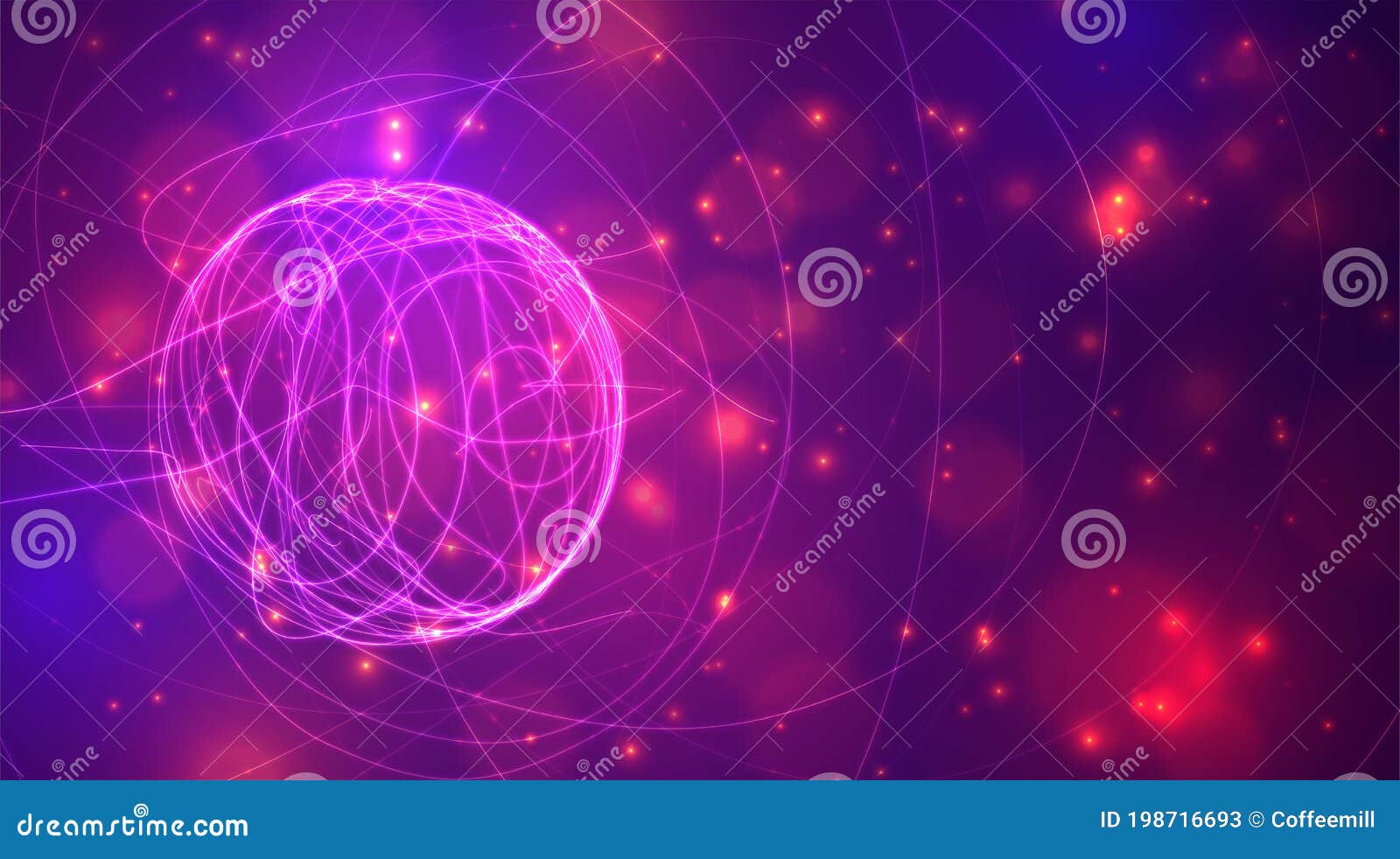 Abstract Vector Background of Lines and Points, Curved Beautiful Shapes ...