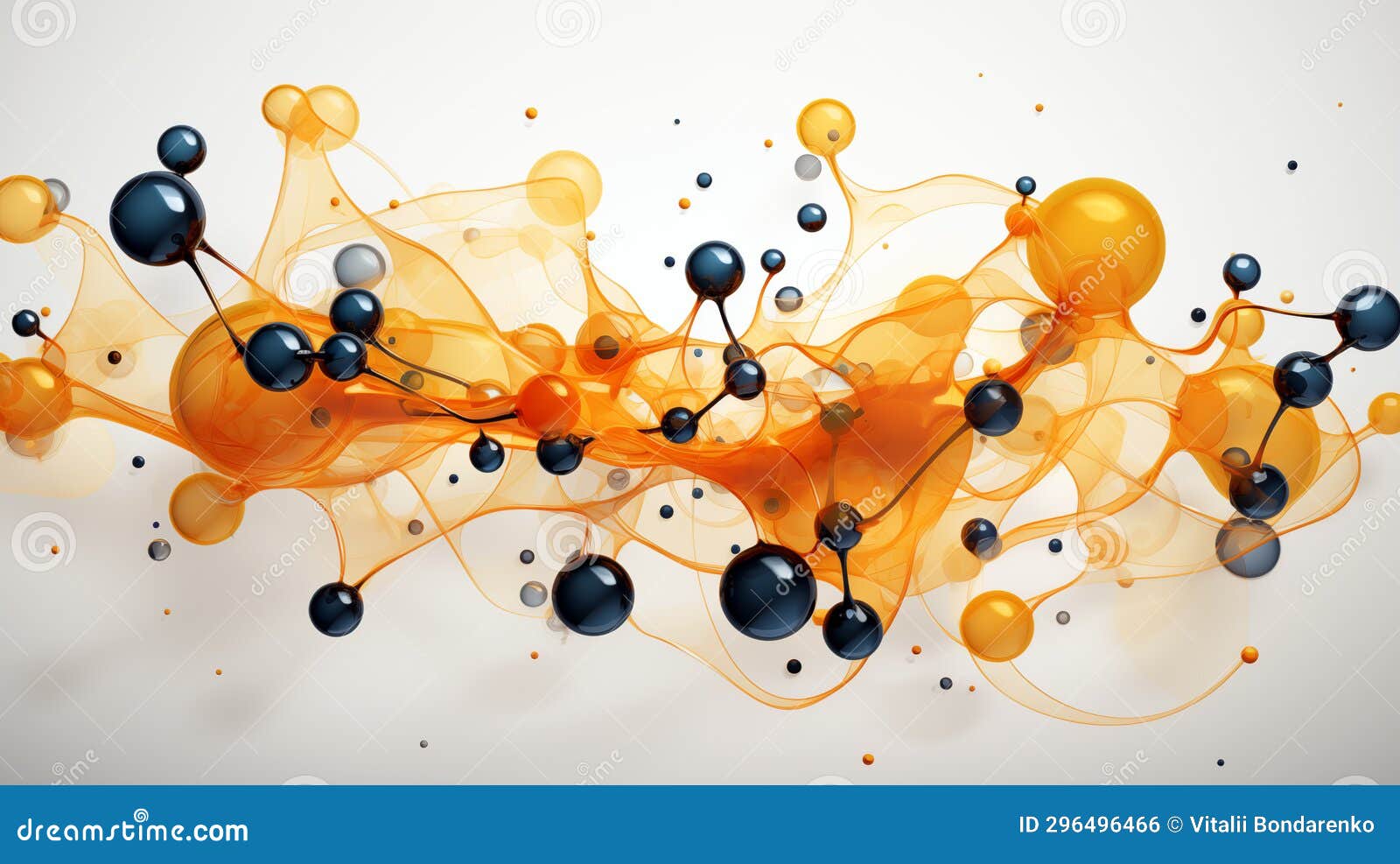 Abstract Vector Background with Molecules and Atoms. Science and ...