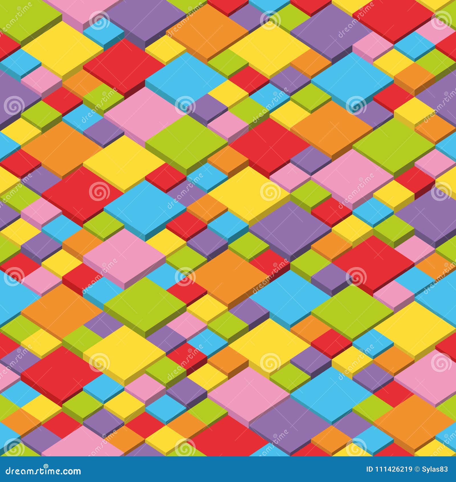 Abstract Vector Background Of Multi-colored Cubes, Seamless And ...
