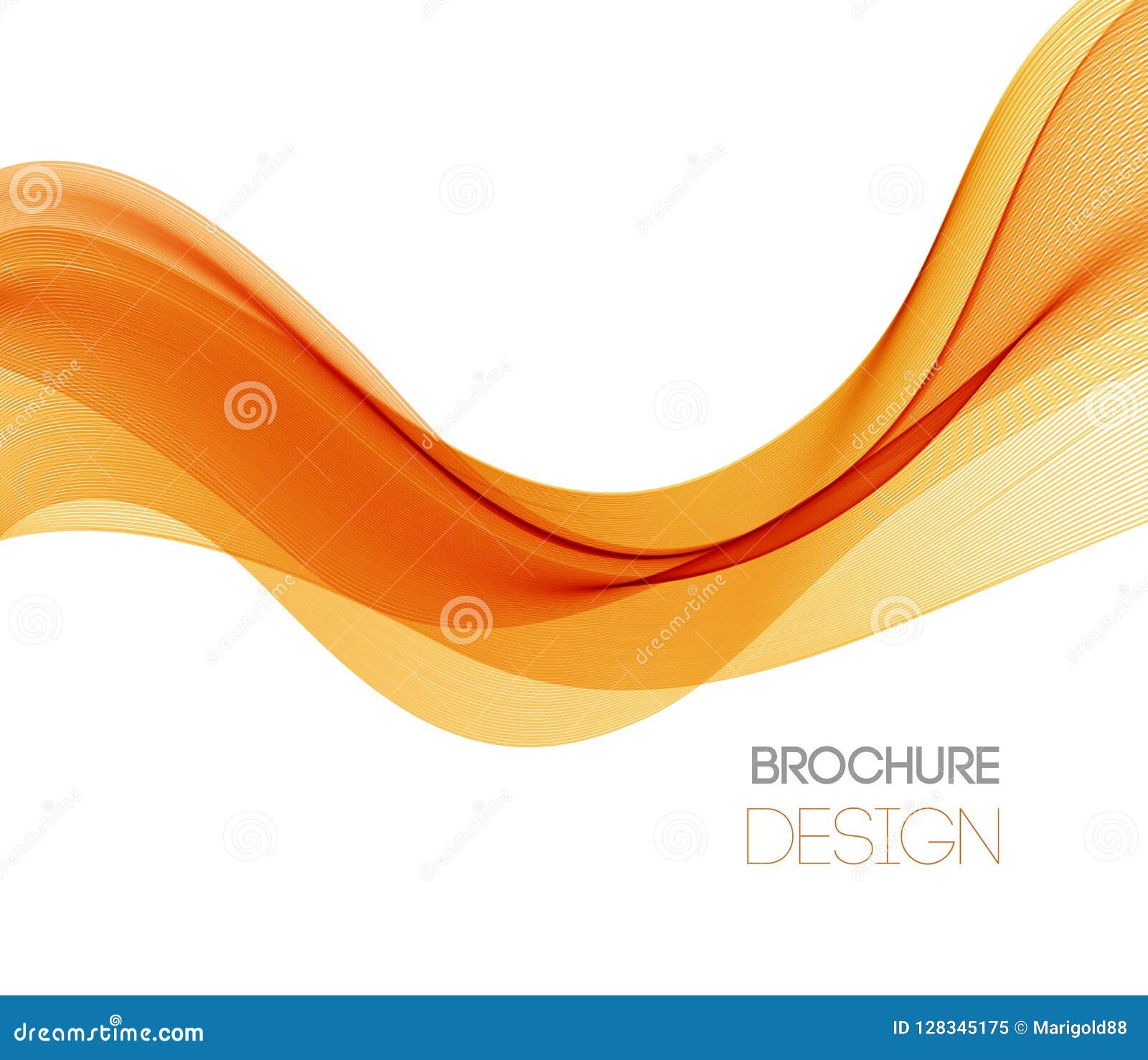 Abstract Vector Background With Orange Smooth Color Wave Stock Vector
