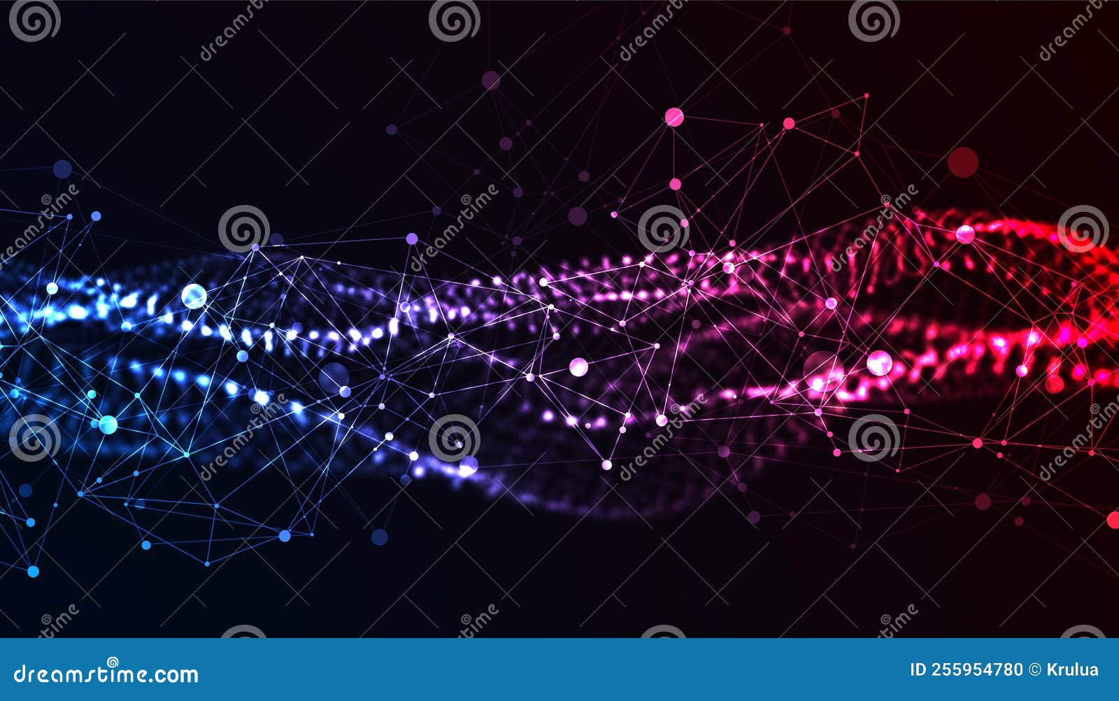 Abstract Vector Background. Particles Dynamic Flow with Plexus Effect ...