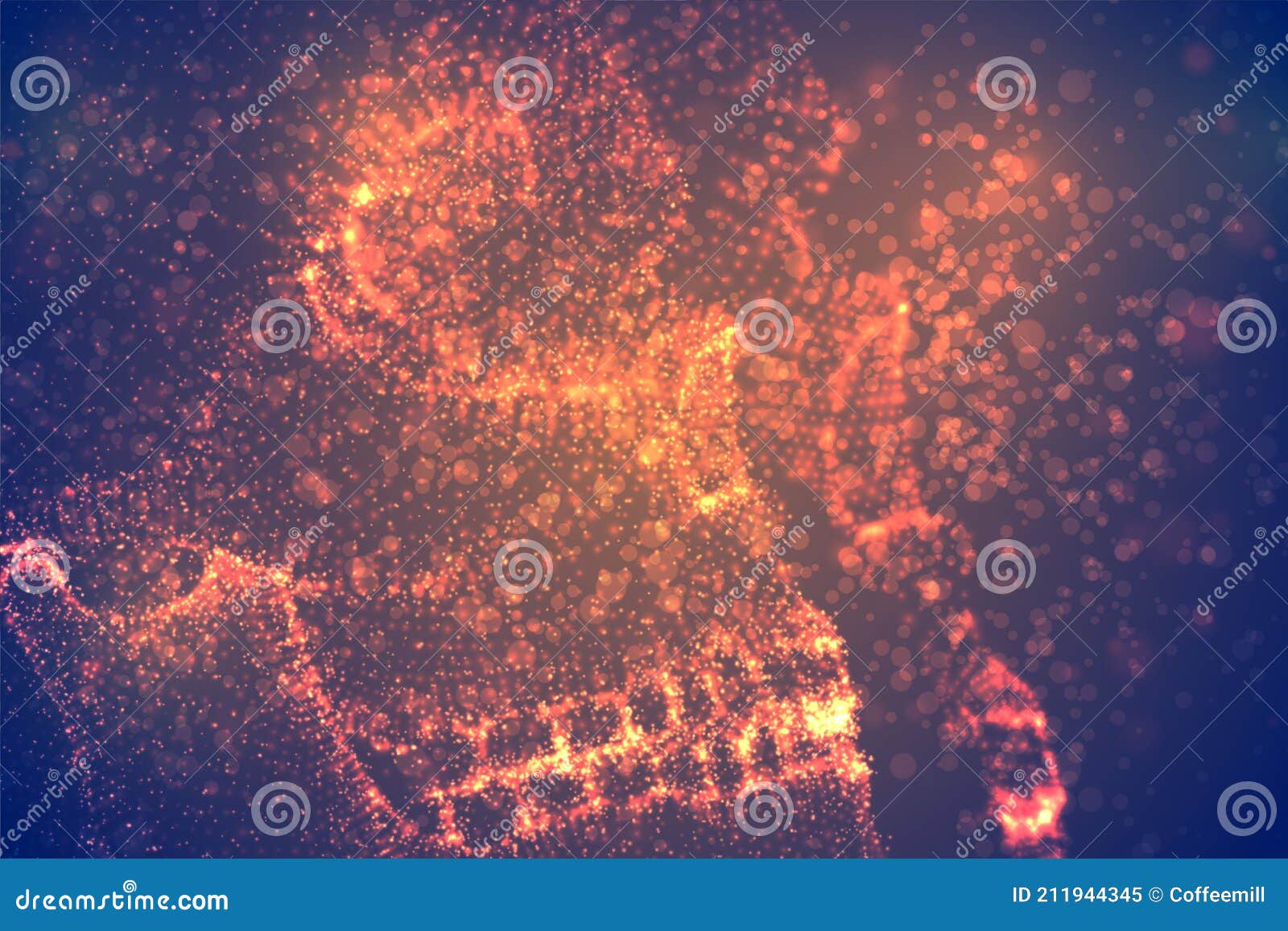 Abstract Vector Background with Particles in the Form of a Human Skull ...