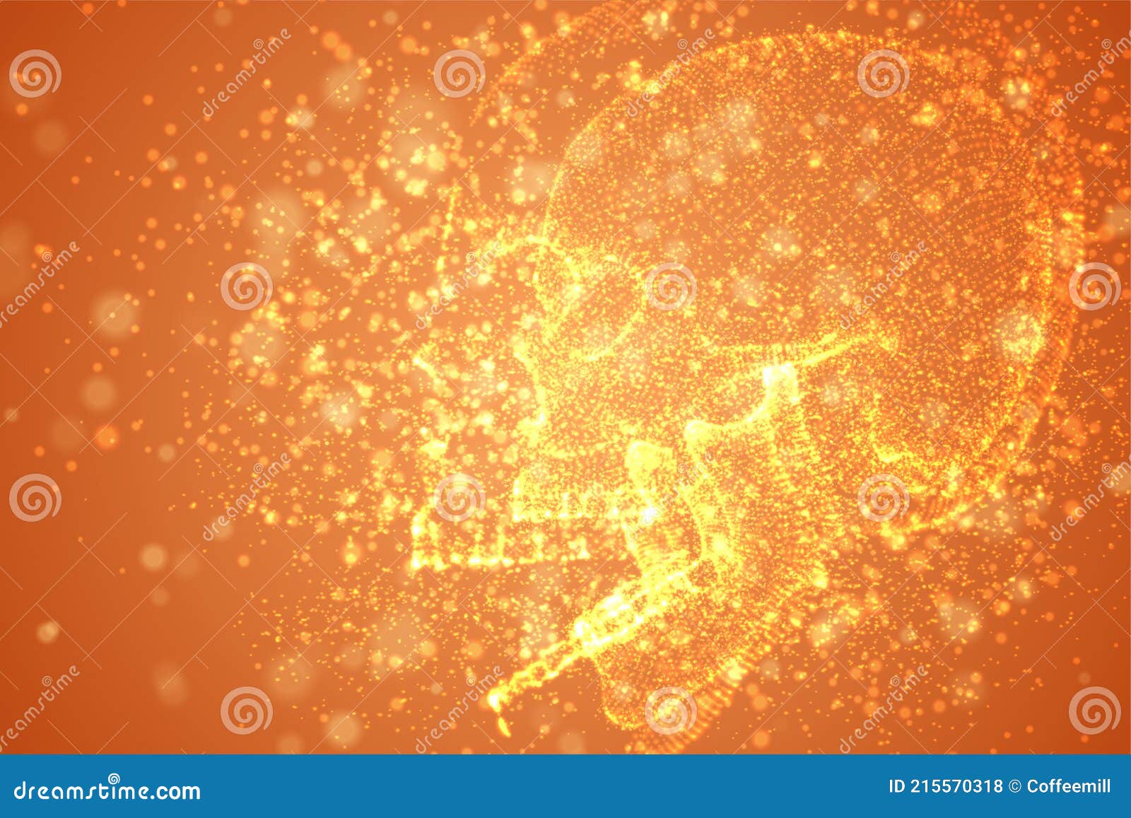 Abstract Vector Background with Particles in the Form of a Human Skull ...