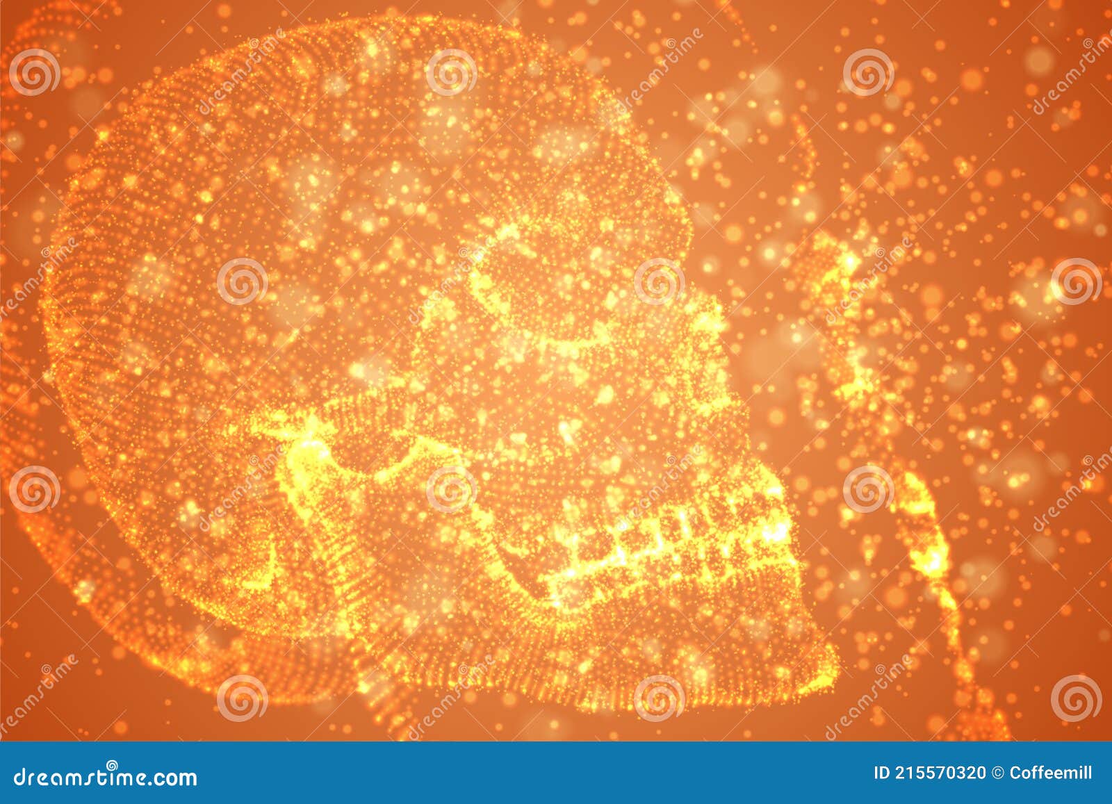 Abstract Vector Background with Particles in the Form of a Human Skull ...