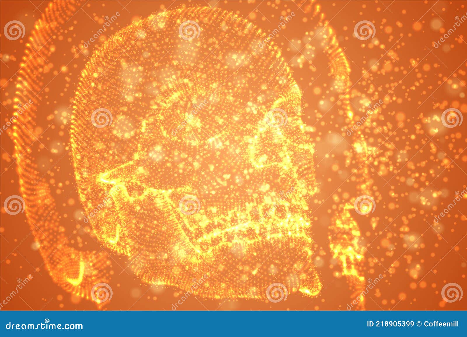 Abstract Vector Background with Particles in the Form of a Human Skull ...