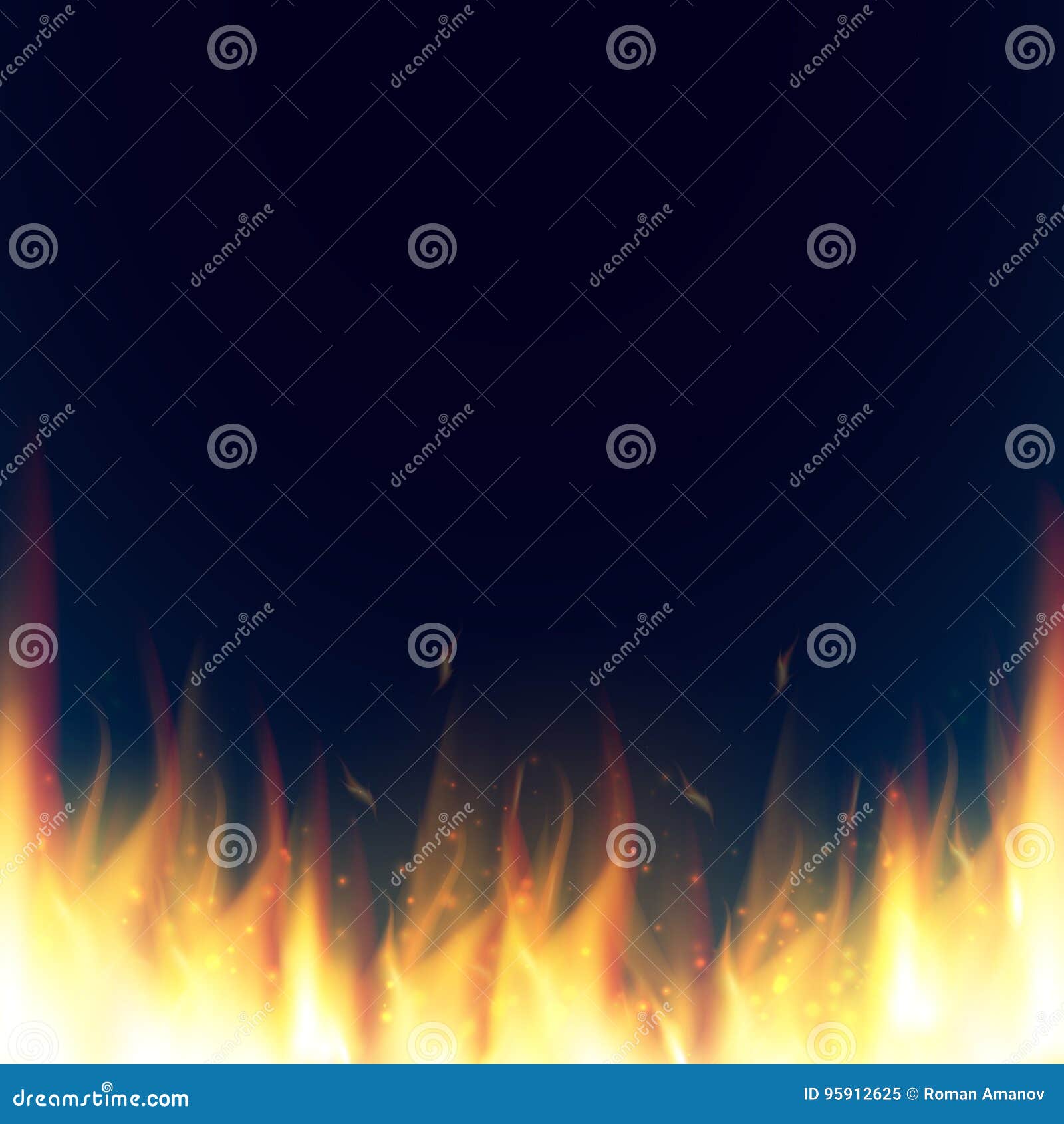 Abstract Vector Background with Realistic Fire Flames Effect. Hell ...