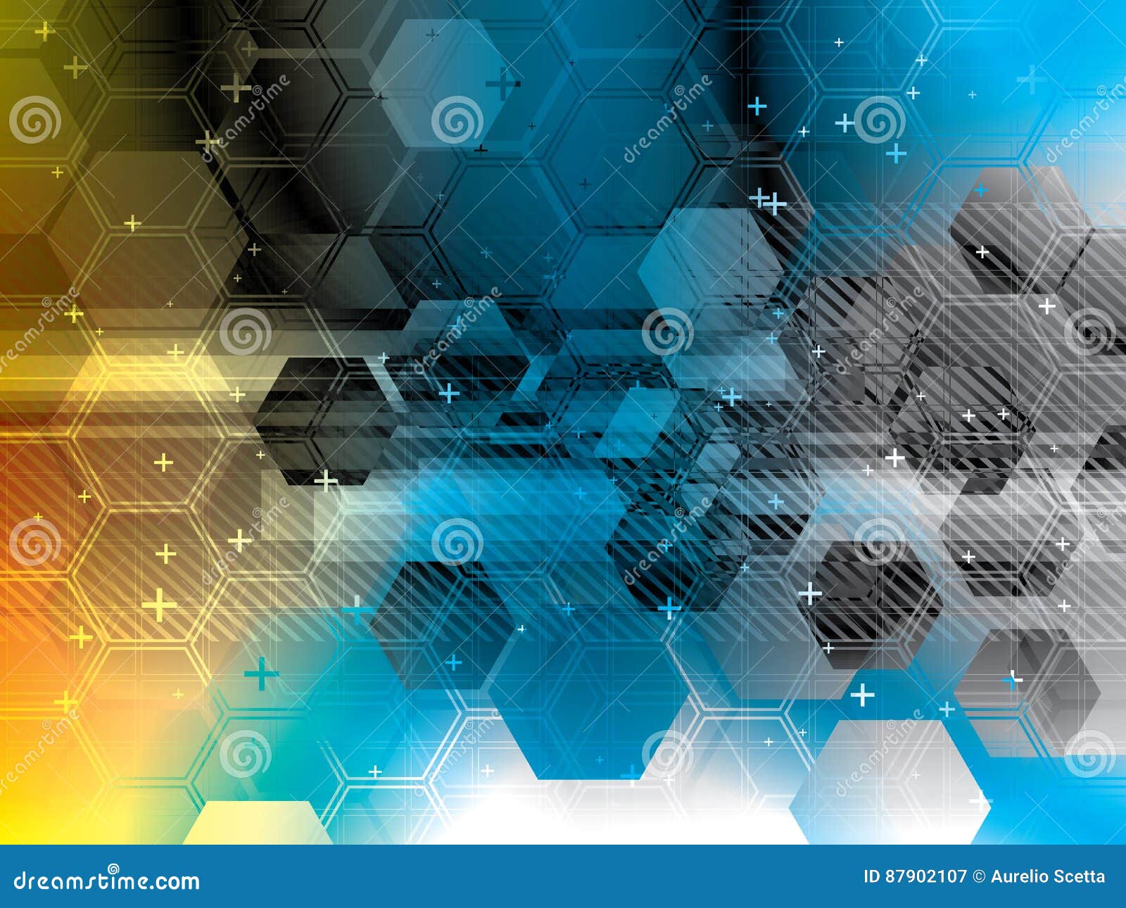 Abstract Vector Background with Technology Shapes Stock Vector ...