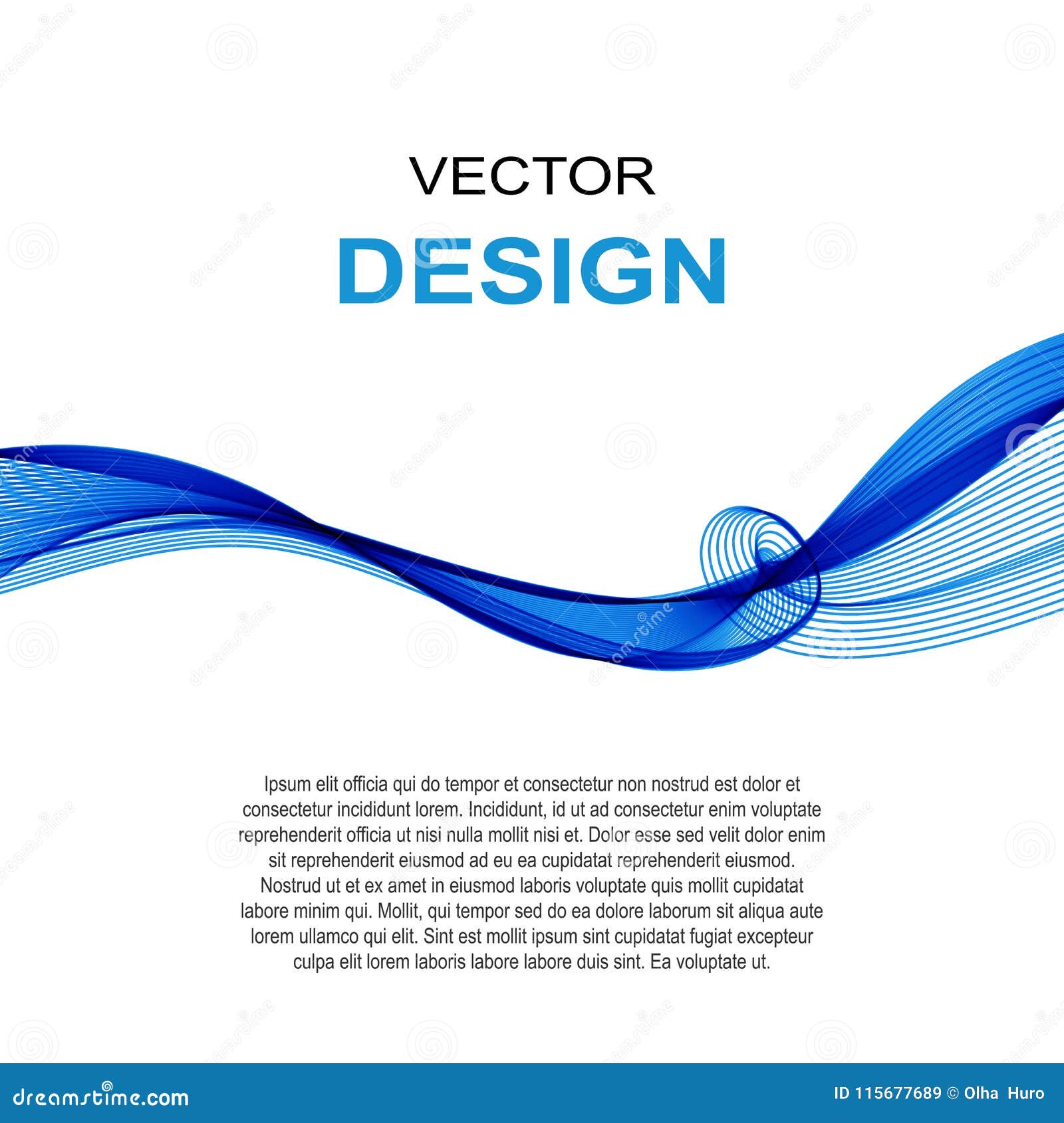 Abstract Vector Background, Transparent Waved Lines for Brochure ...