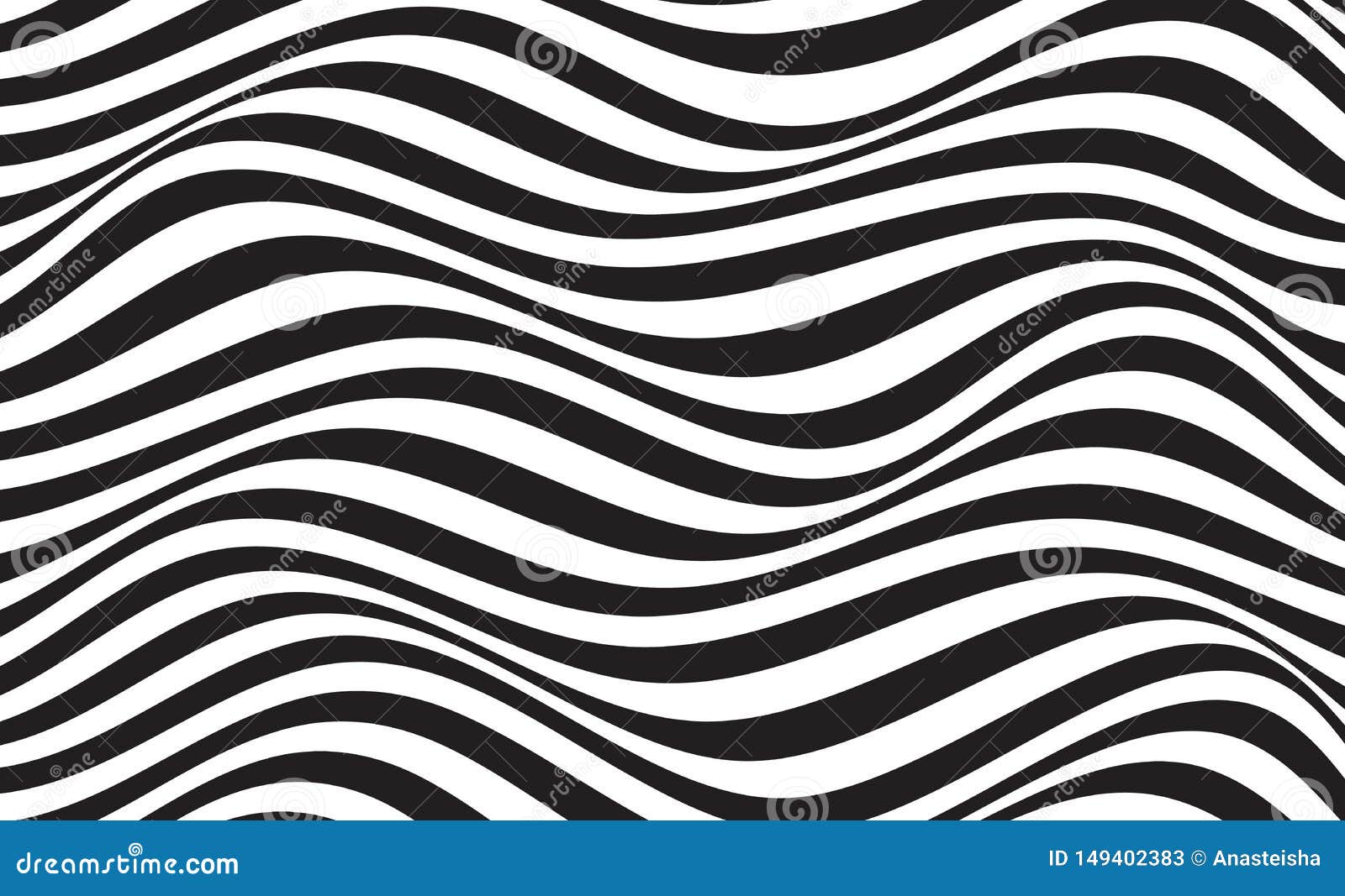 Abstract Vector Background of Waves. 3D Optical Illusion, Line Art ...