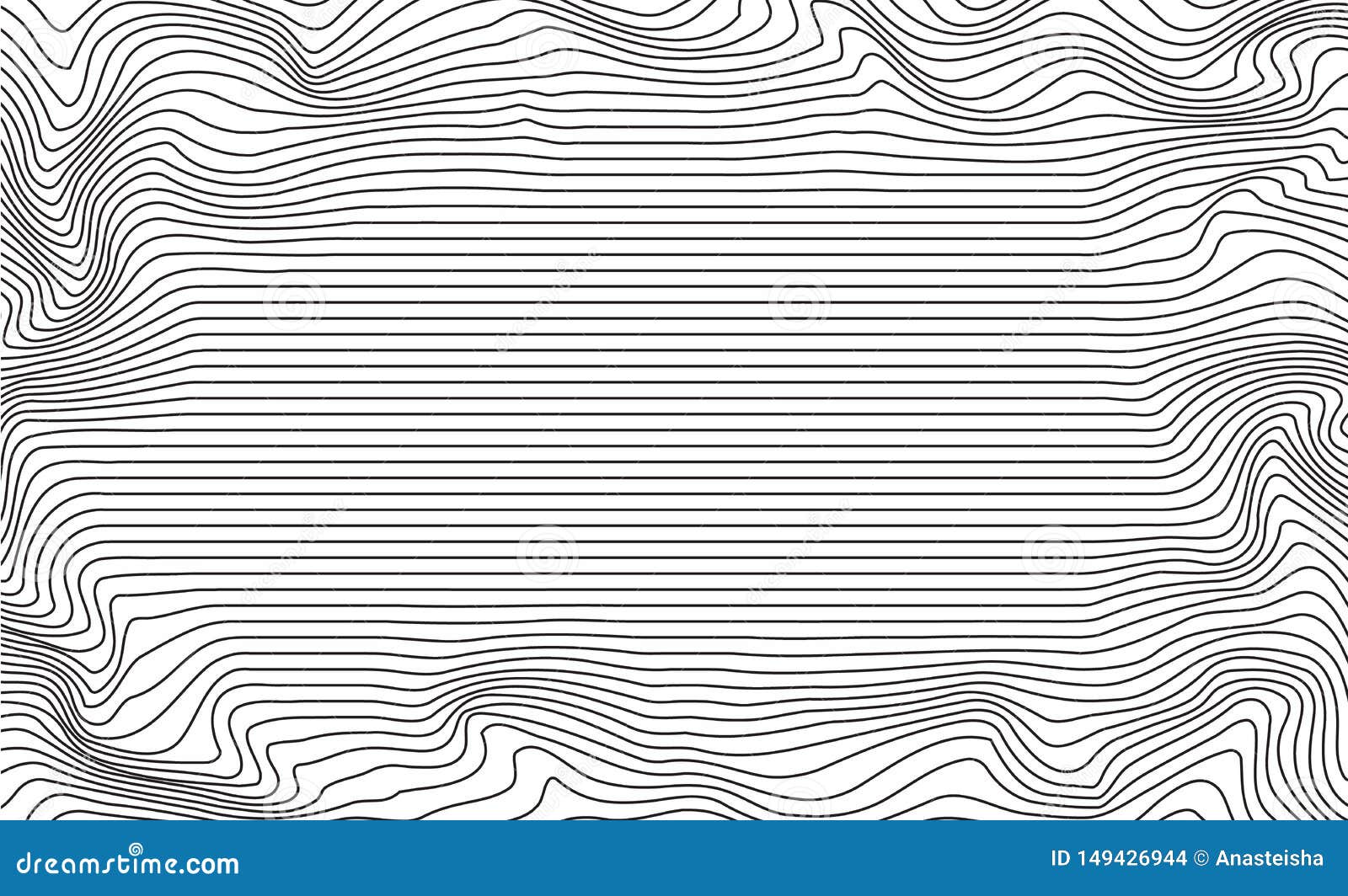 Abstract Vector Background of Waves. 3D Optical Illusion, Line Art ...