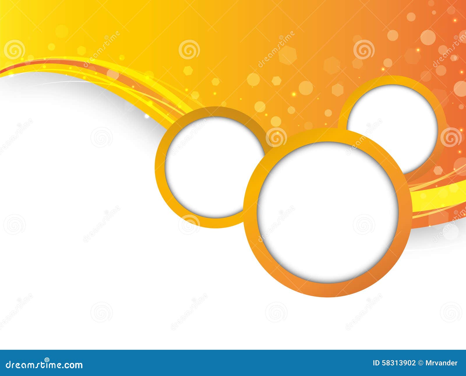 Abstract Vector Background with Waves and Round Frame Stock Vector ...