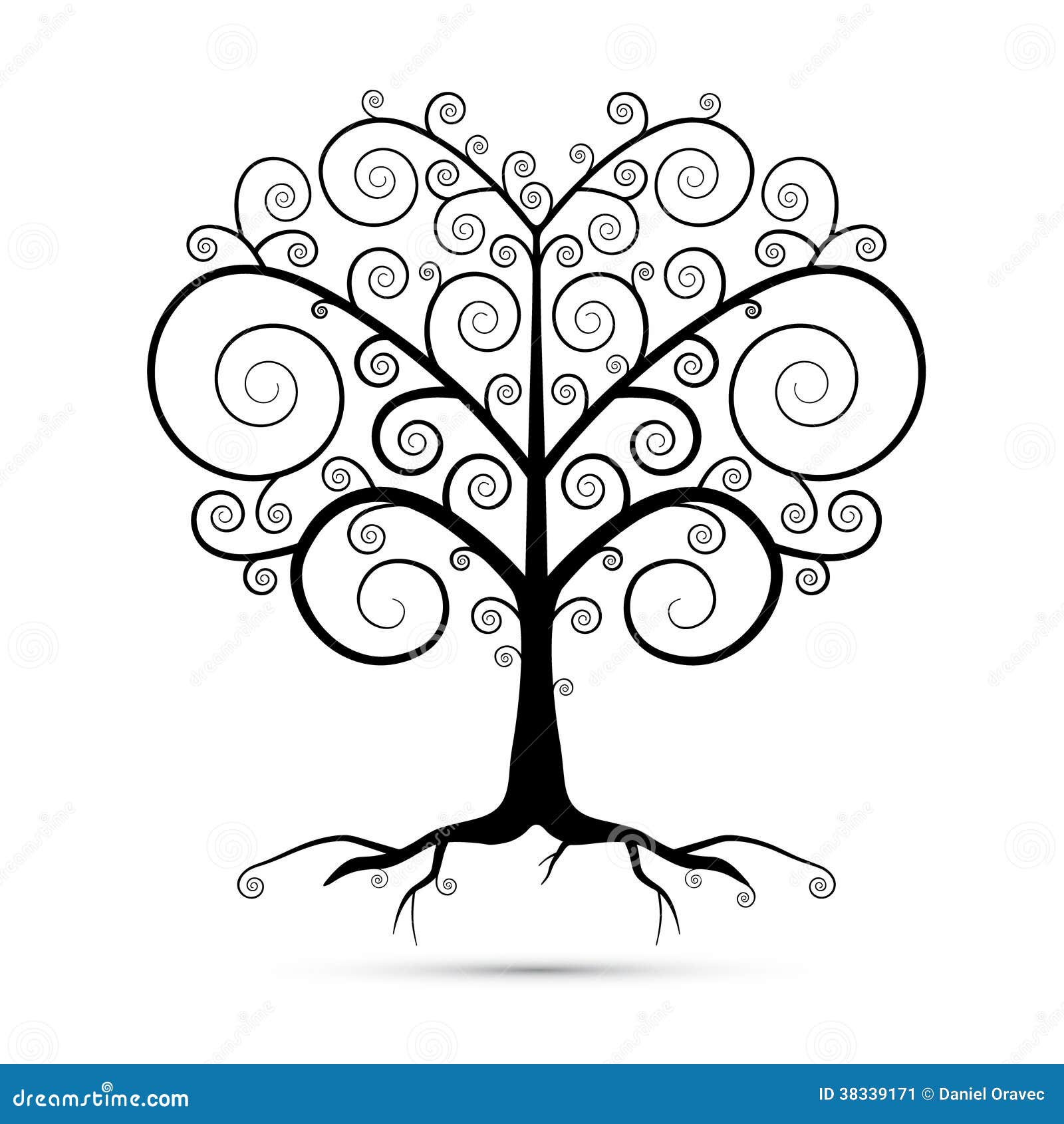 Abstract Vector Black Tree Illustration Stock Vector - Illustration of ...