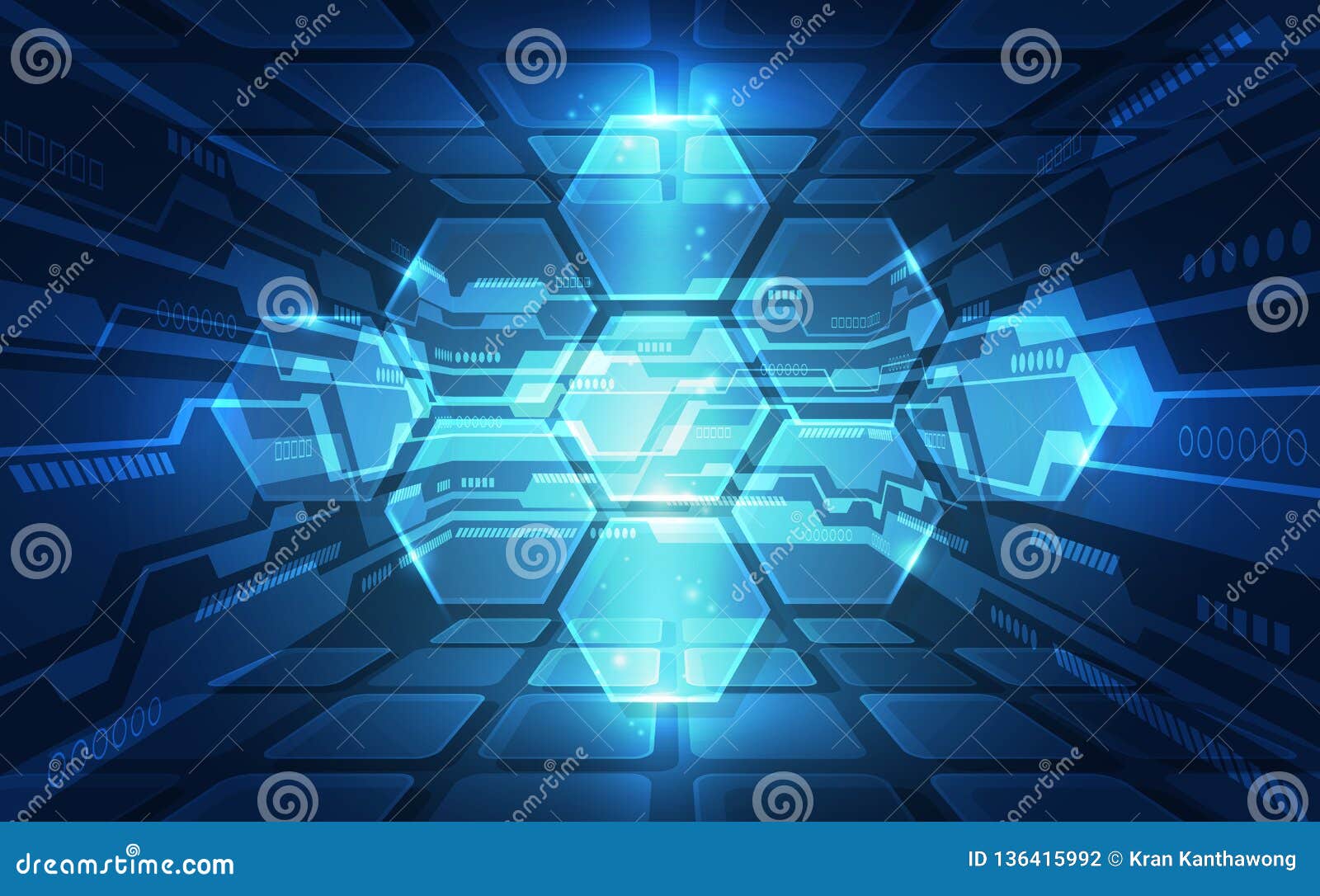 Abstract Vector Blue Technology Concept. Background Illustration Stock ...