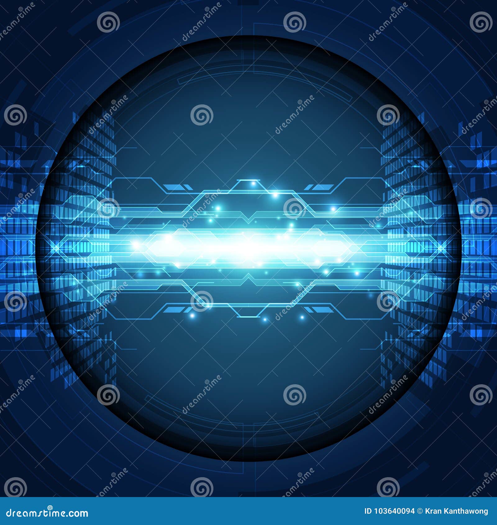 Abstract Vector Blue Technology Concept. Background Illustration Stock ...