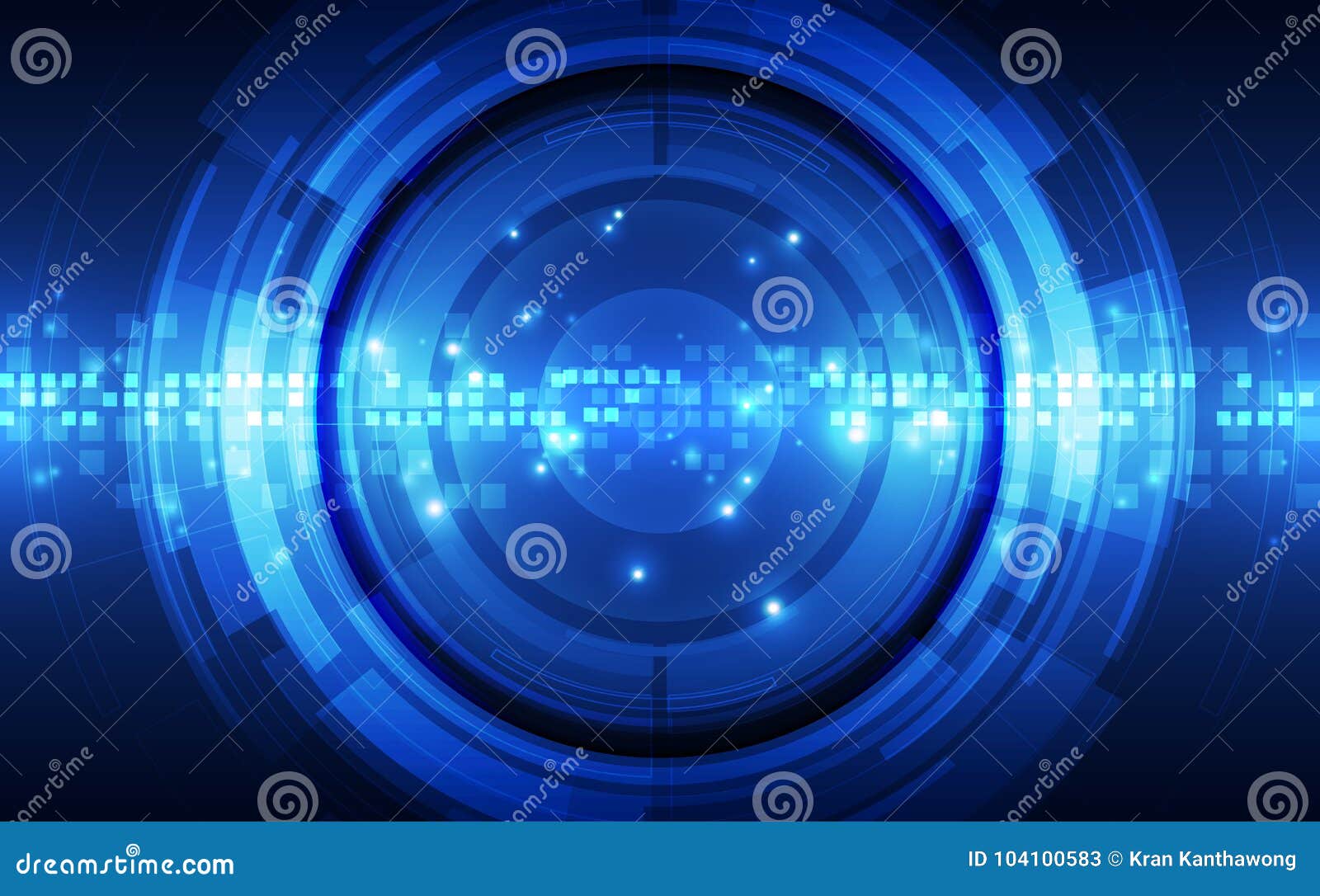 Abstract Vector Blue Technology Concept. Background Illustration Stock ...