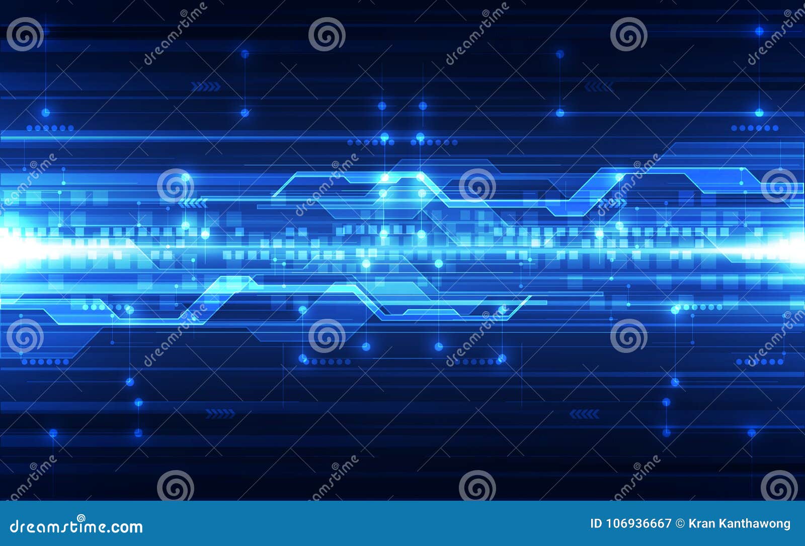 Abstract Vector Blue Technology Concept. Background Illustration Stock ...