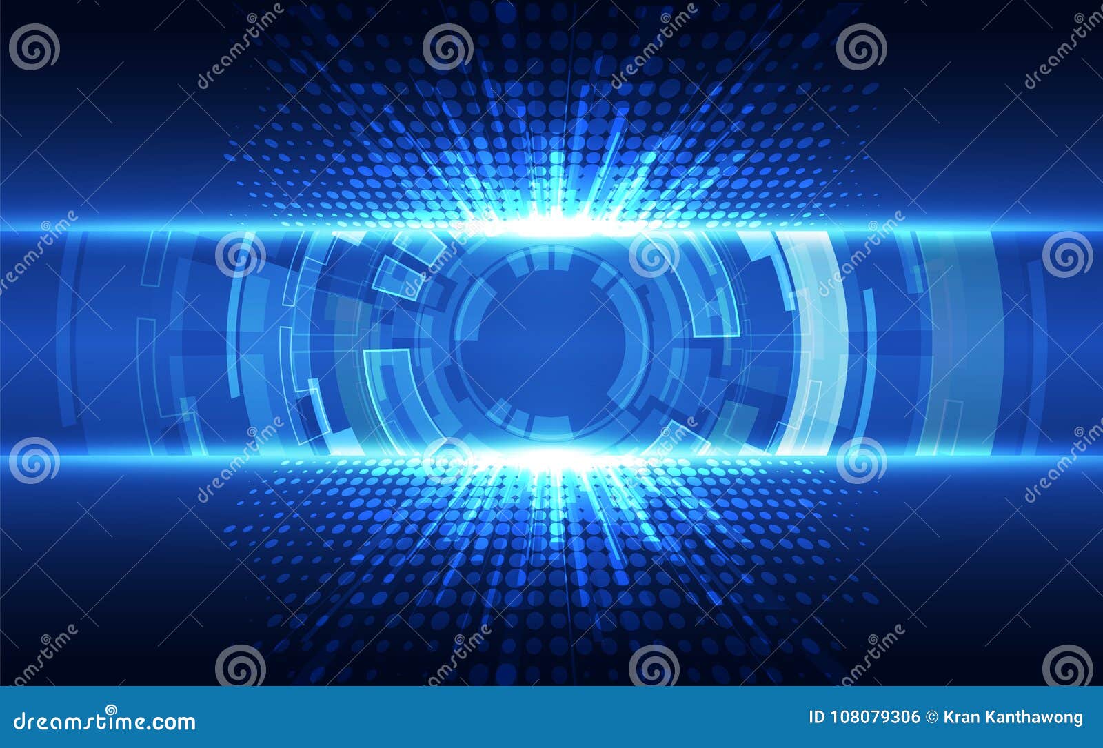 Abstract Vector Blue Technology Concept. Background Illustration Stock ...