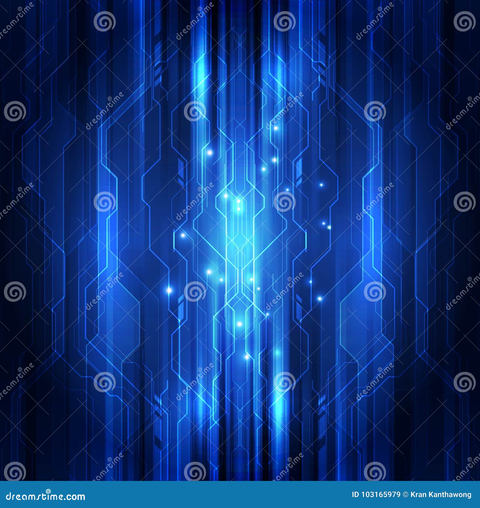 Abstract Vector Blue Technology Concept. Background Illustration Stock ...