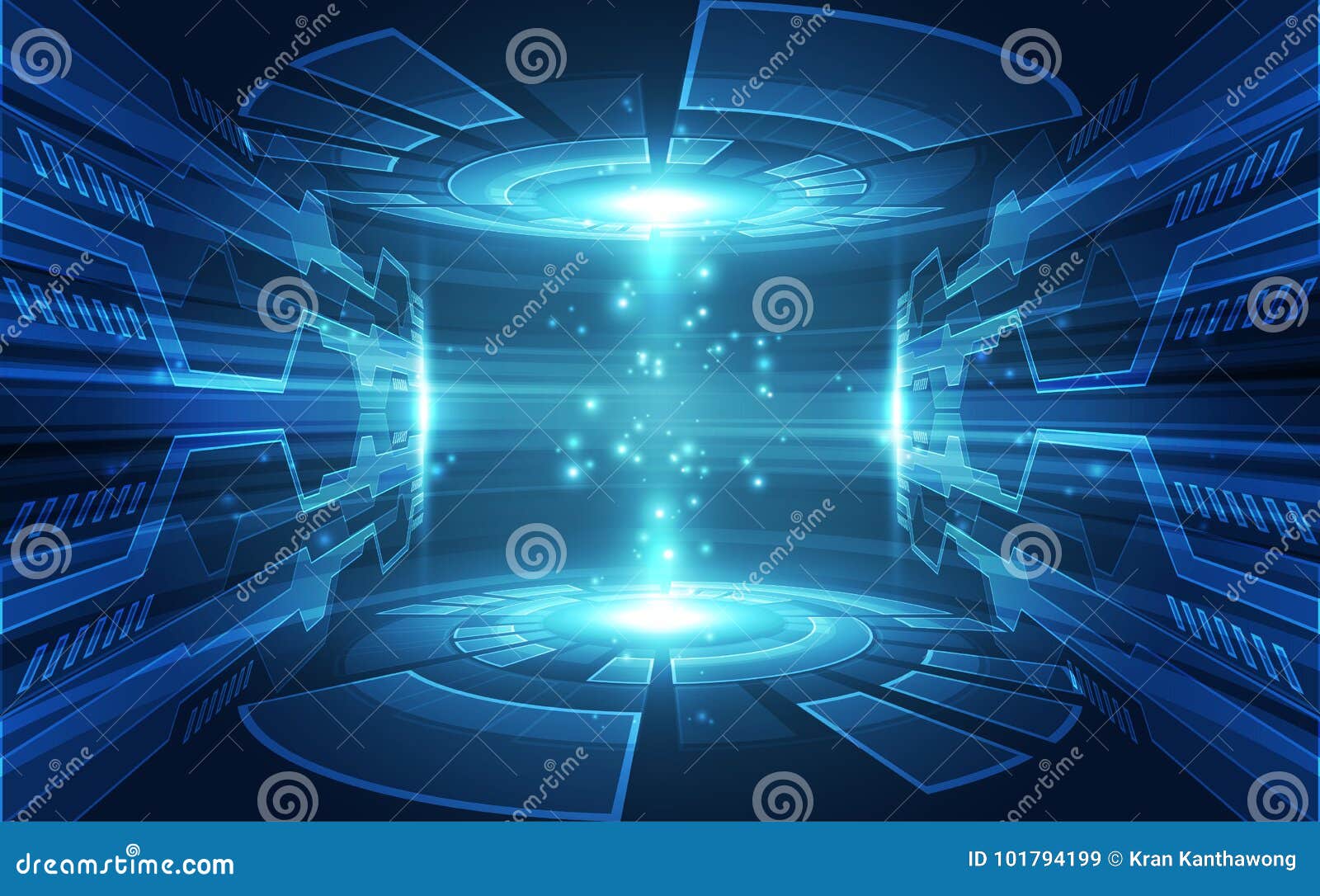 Abstract Vector Blue Technology Concept. Background Illustration Stock ...