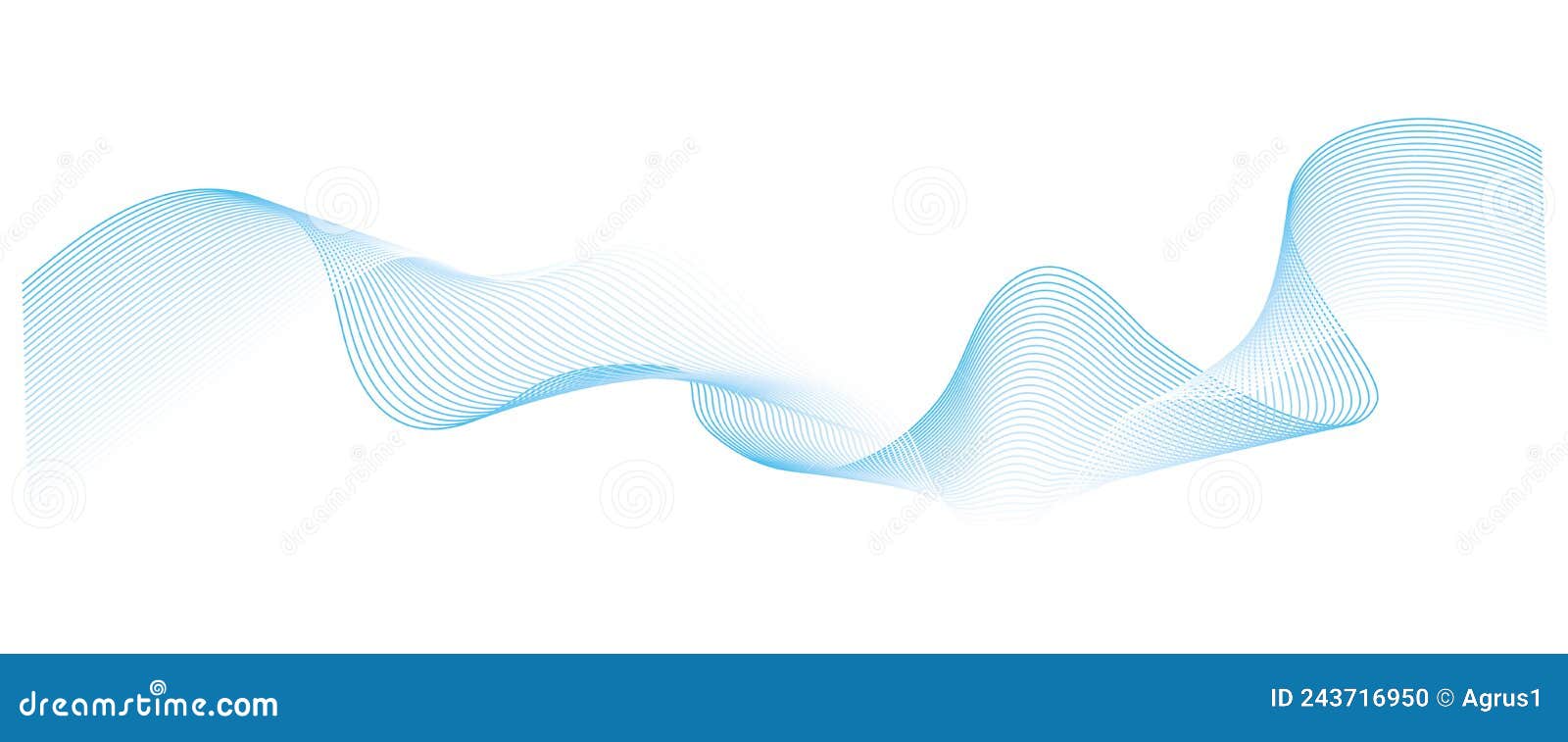 Abstract Vector Blue Wave Melody Lines on White Background Stock Vector ...