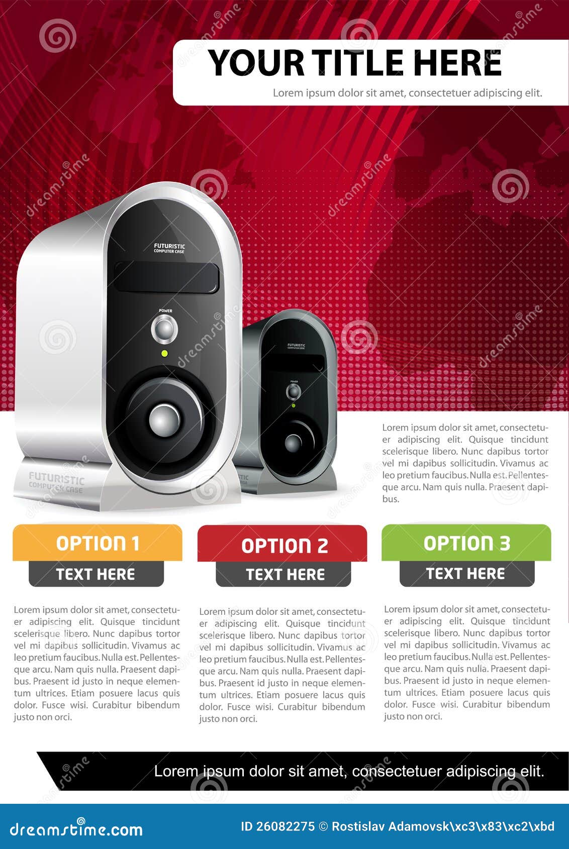 Abstract Vector Brochure Background With Computer Stock Vector ...