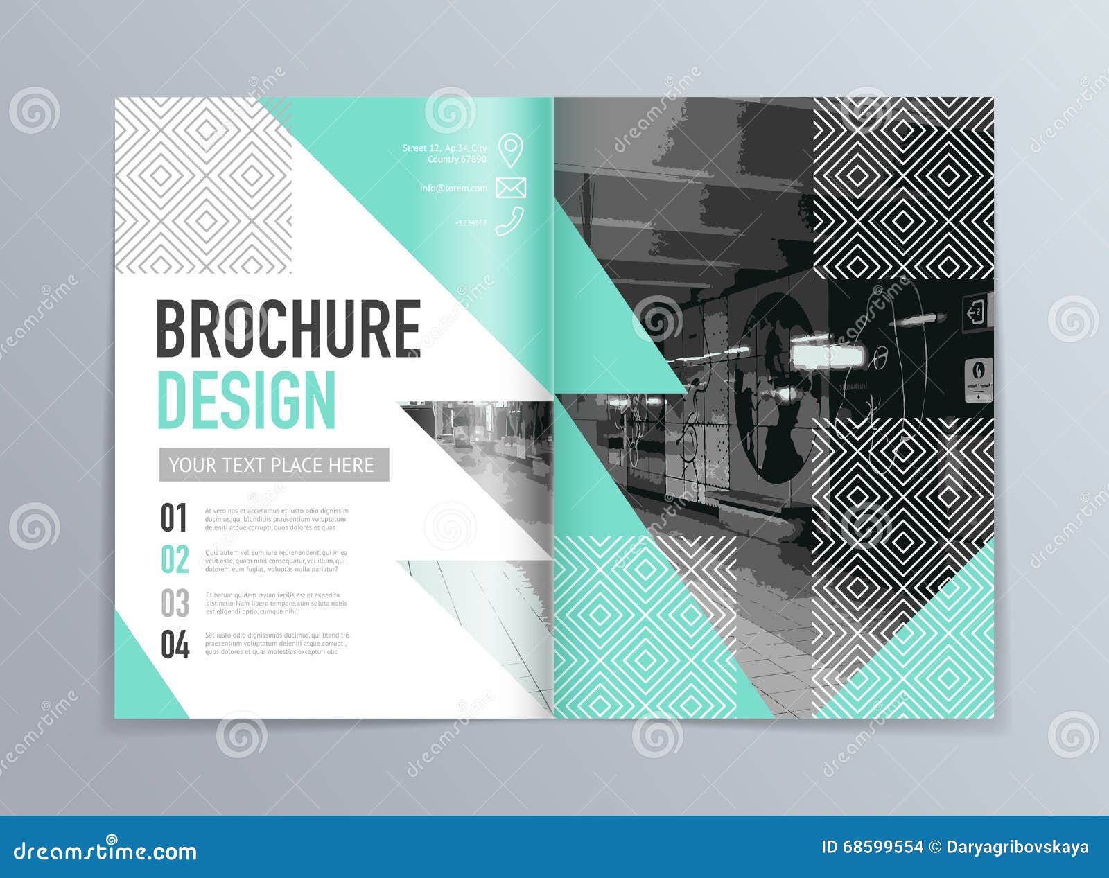 Abstract Vector Brochure Design Template in A4 Size Stock Vector ...