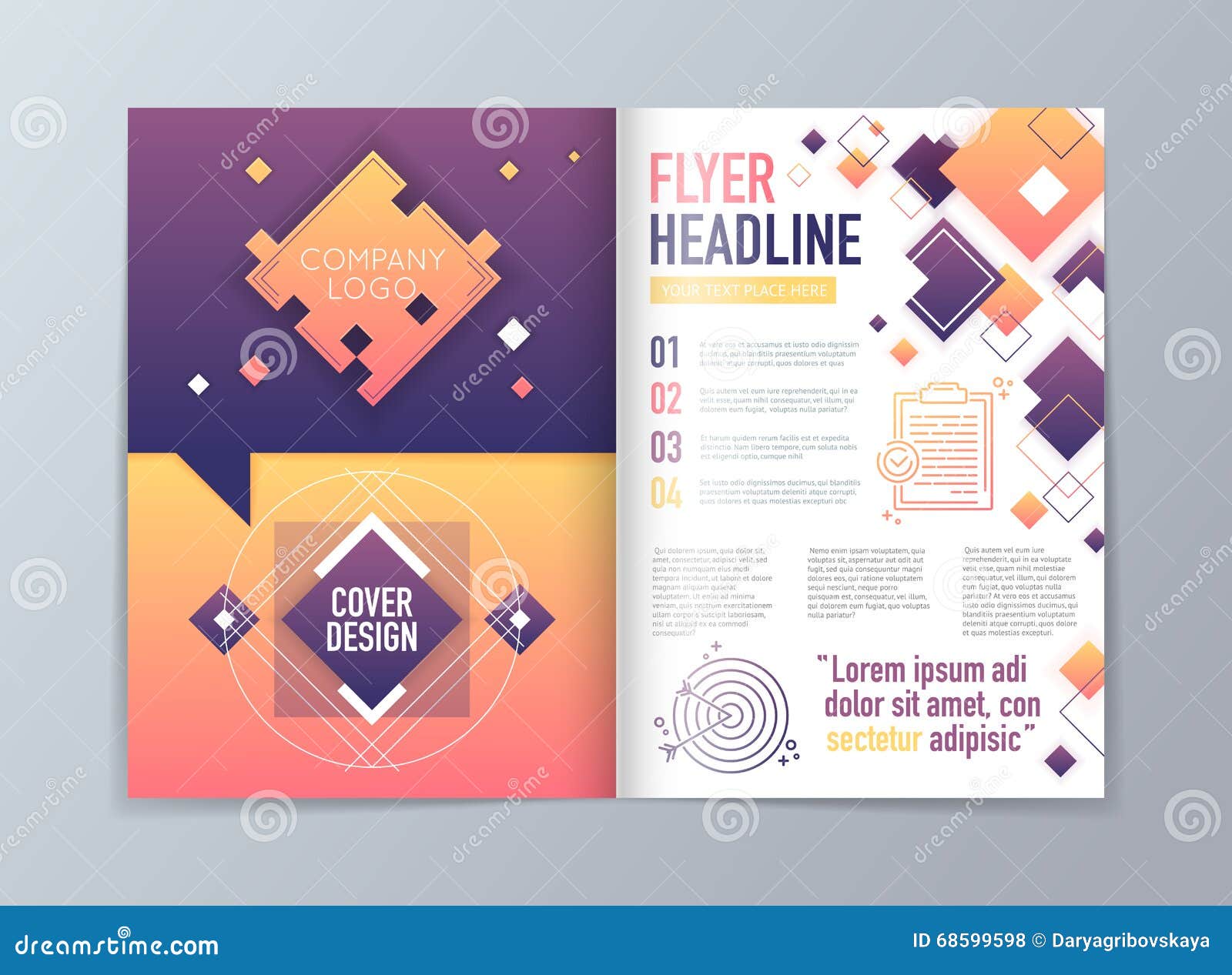 Abstract Vector Brochure Flyer Design Template in A4 Stock Vector ...
