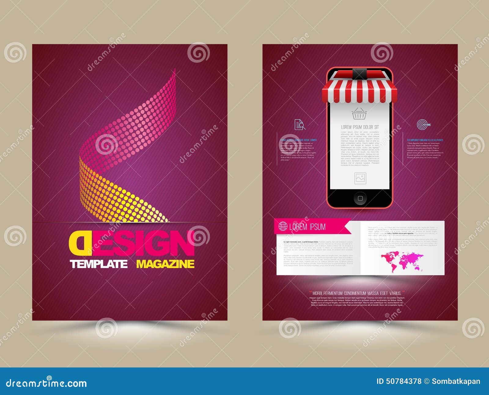 Abstract Vector Brochure Template with Smartphones. Stock Vector ...