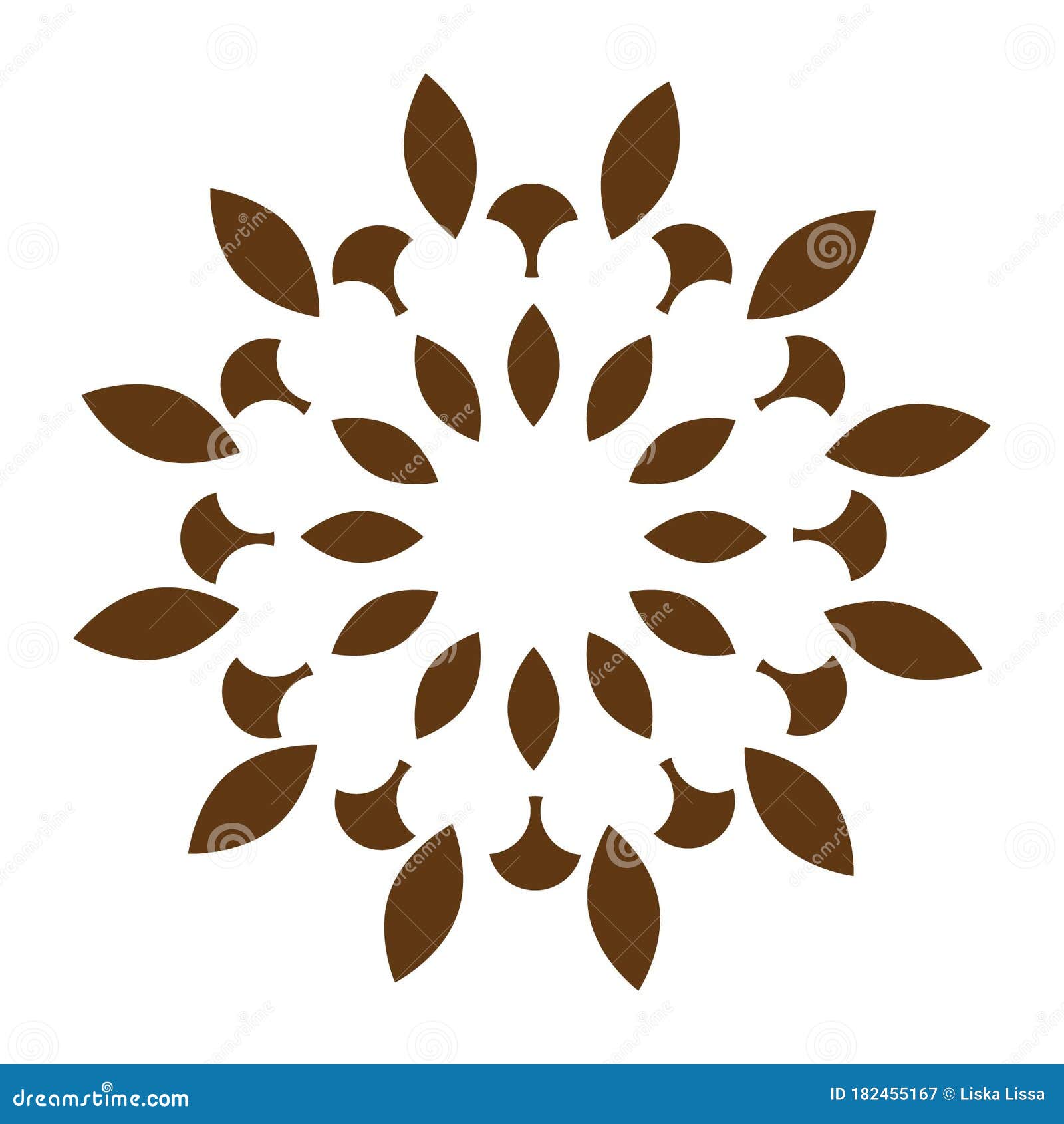 Brown flower stock vector. Illustration of abstract - 182455167