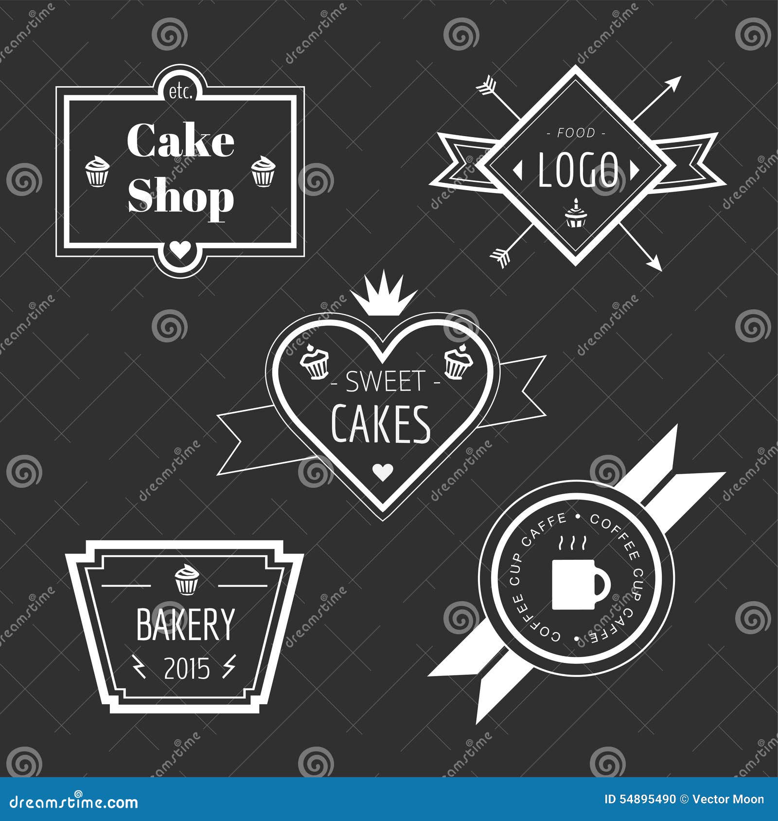 Abstract Vector Cake Vintage Logo Elements Set Stock Vector ...