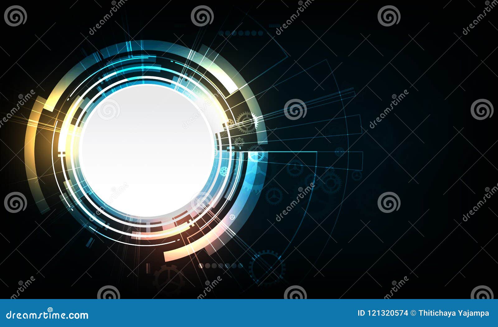 Abstract Vector Circle Technology Design with Gear. Stock Vector ...