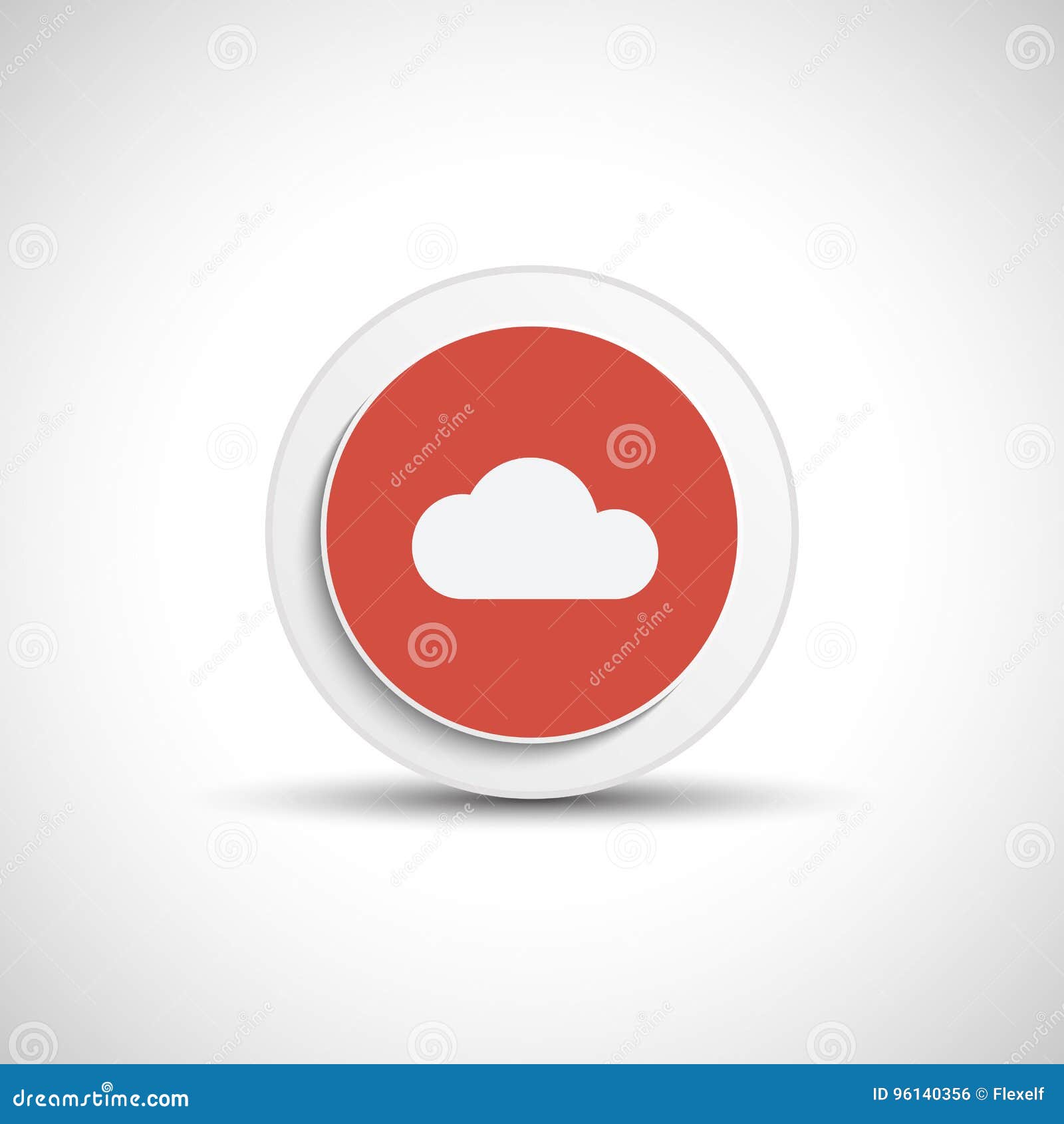 Abstract Vector Cloud Button. Stock Vector - Illustration of interface ...