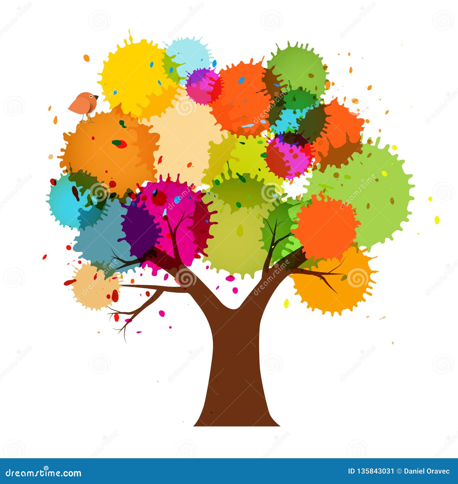 Abstract Vector Abstract Vector Colorful Tree Stock Vector ...
