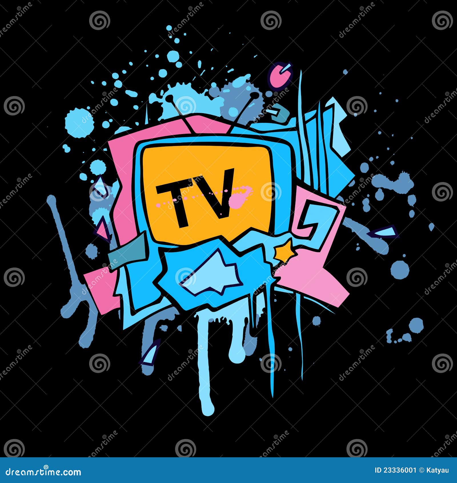 Abstract Vector Colorful TV Illustration. Stock Vector - Illustration ...