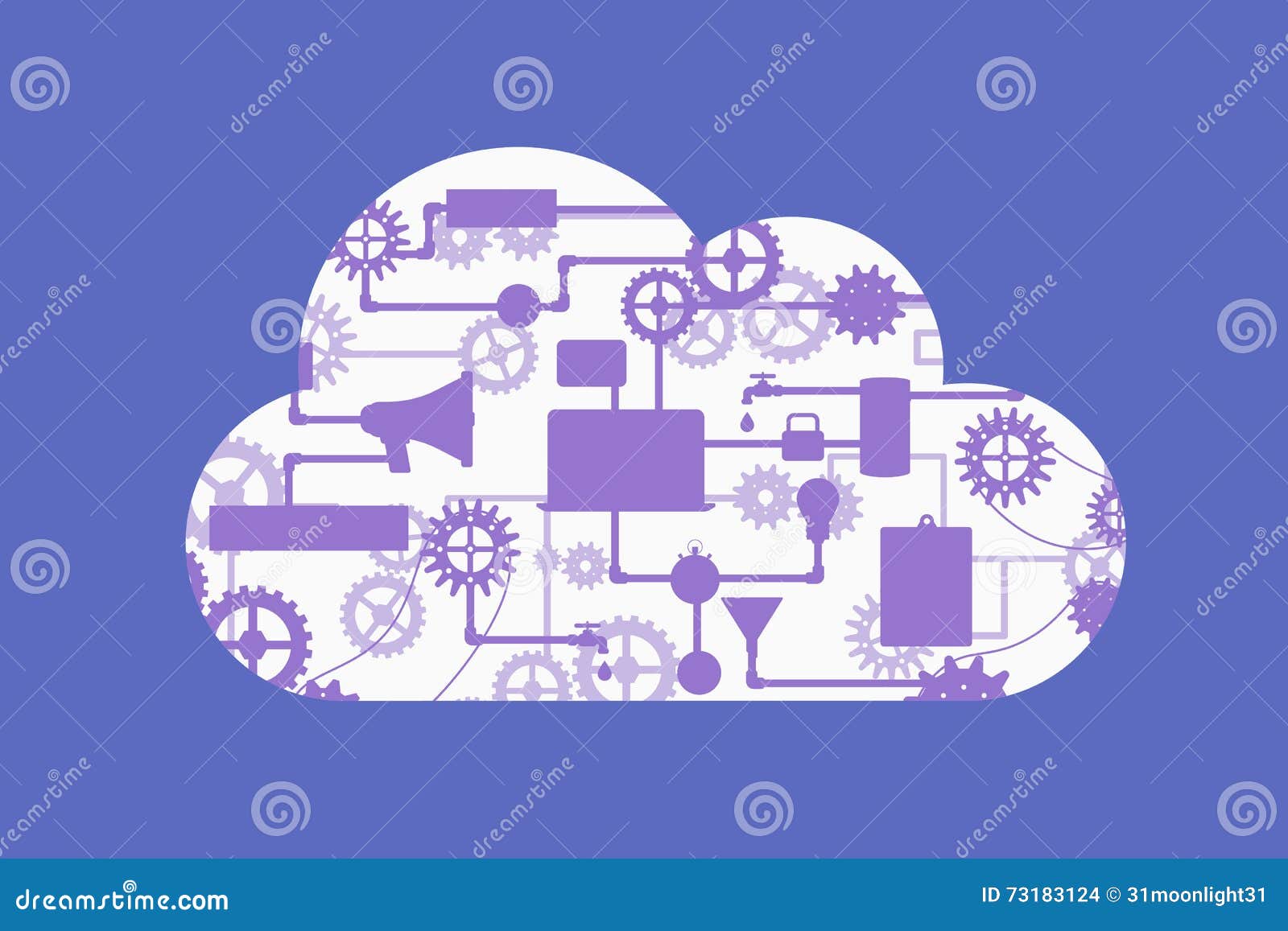 Abstract Vector Concept of Cloud Computing Stock Vector - Illustration ...