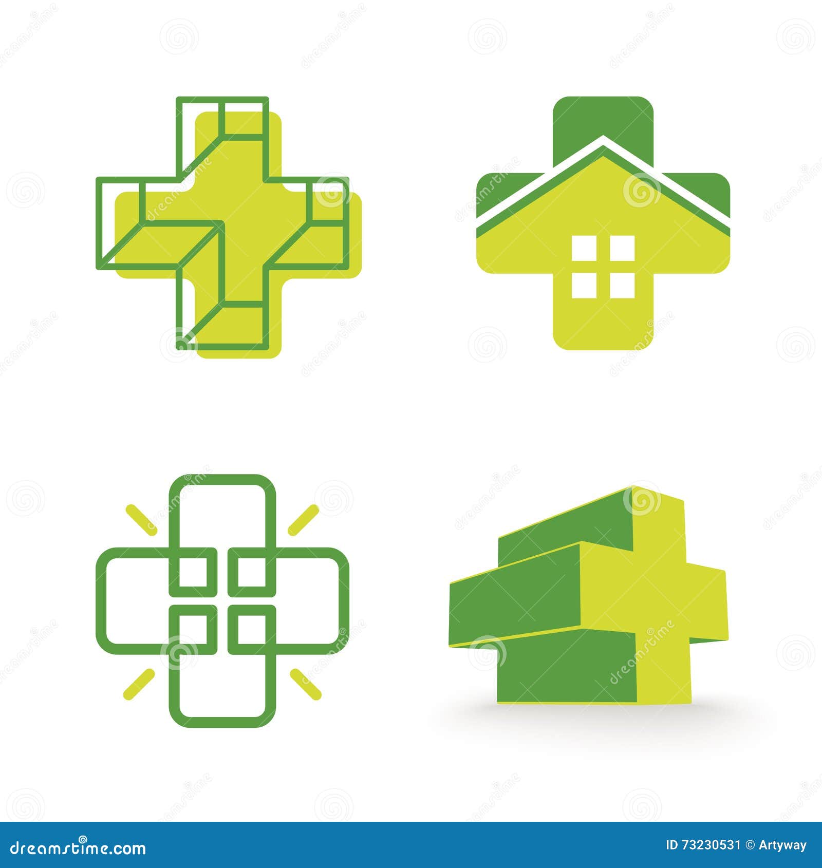 Abstract Vector Cross Logos Collection. Unusual Logo Set. Stock Vector ...