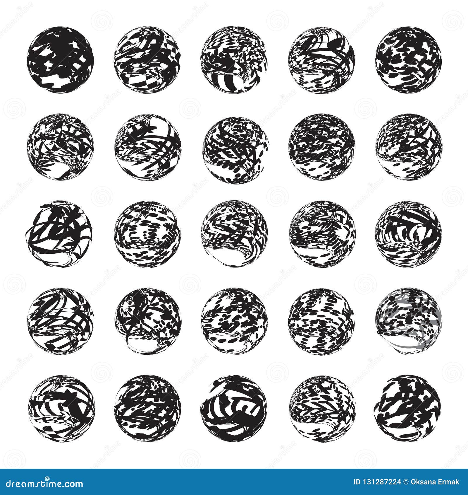 Abstract Vector 3d Shape or Sphere Illustration with Doodles Stock ...