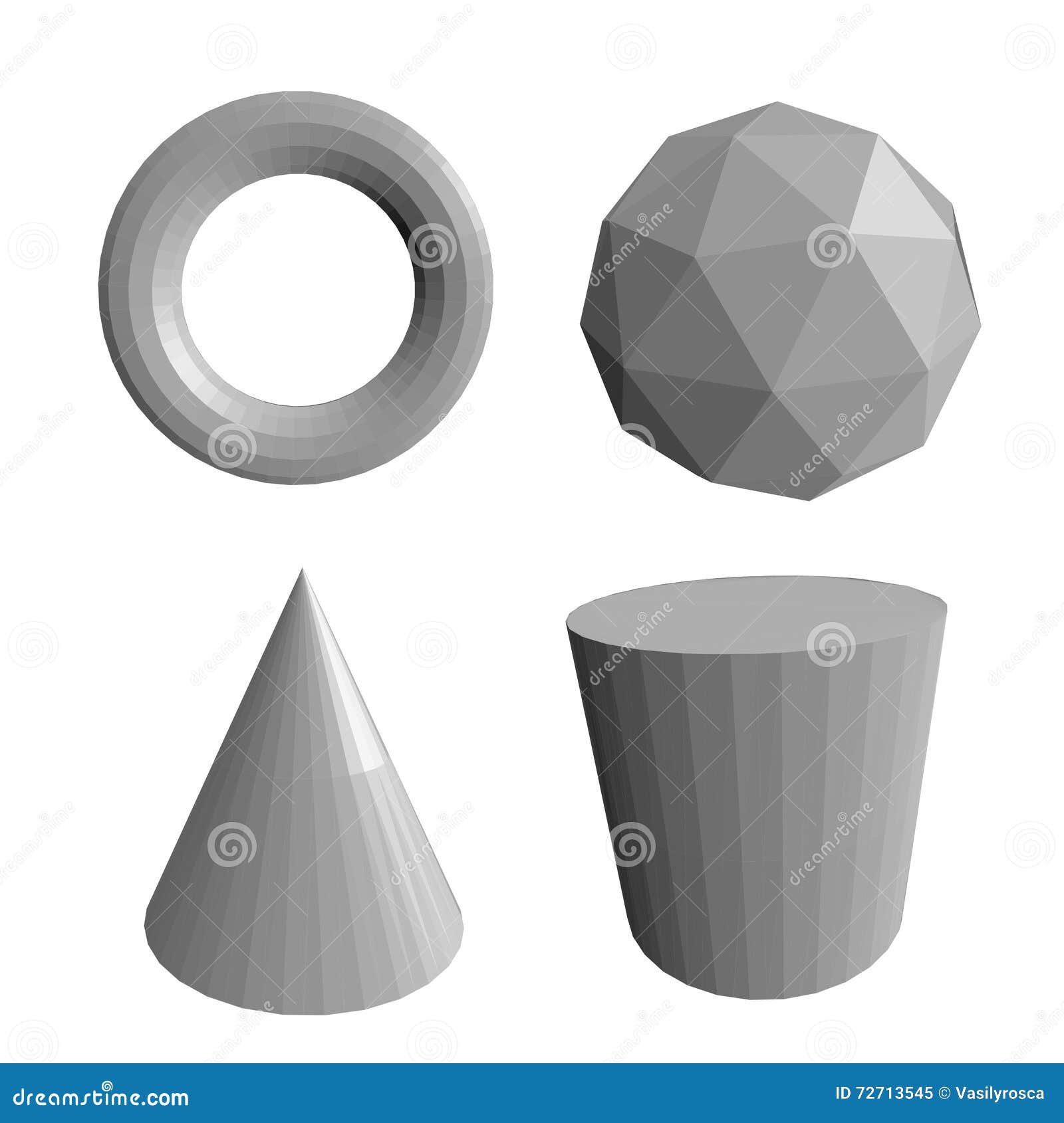 Abstract Vector 3d Shapes Set. Vector Illustration Stock Vector ...
