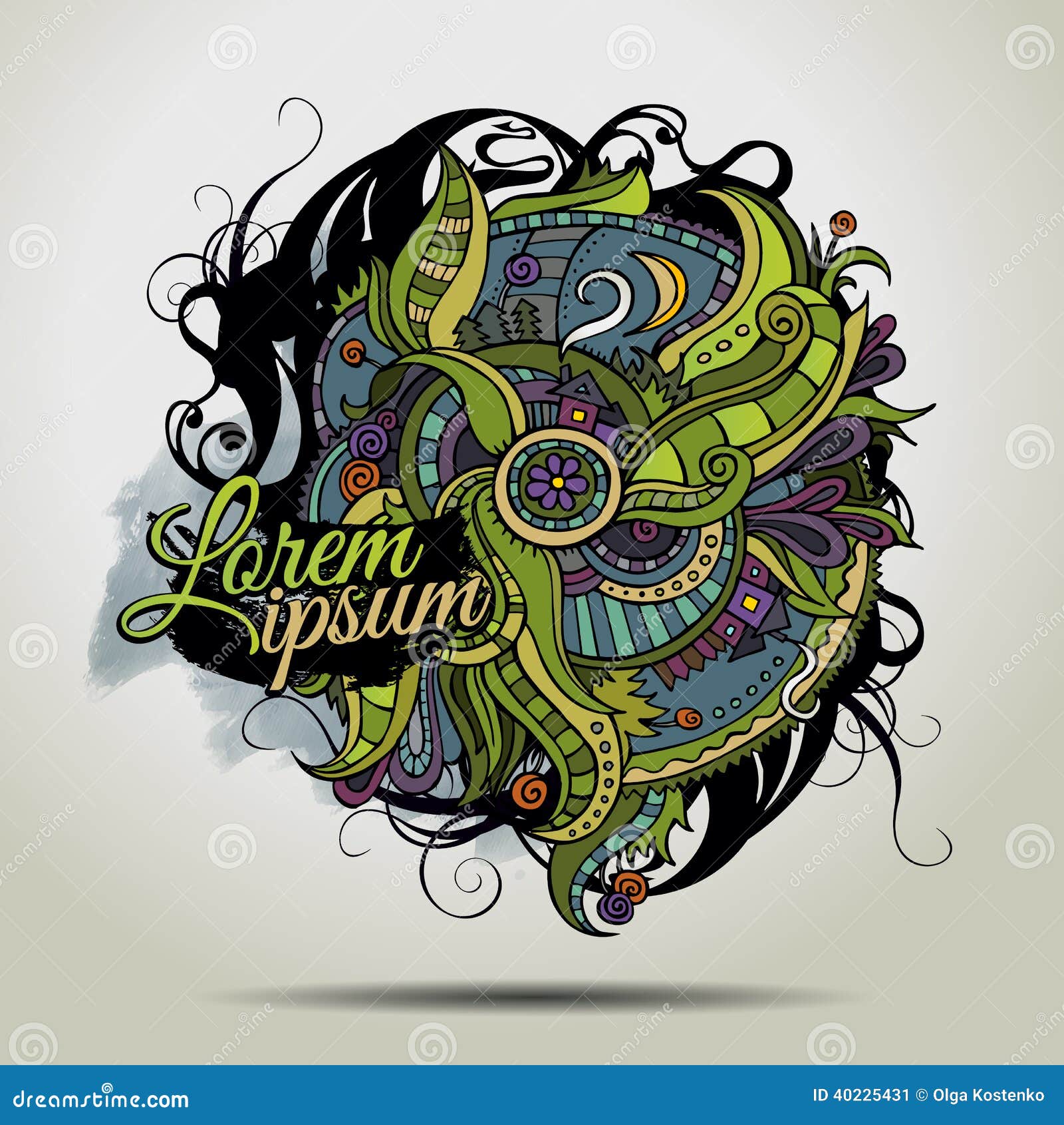 Abstract Vector Decorative Doodles Background. Stock Vector ...