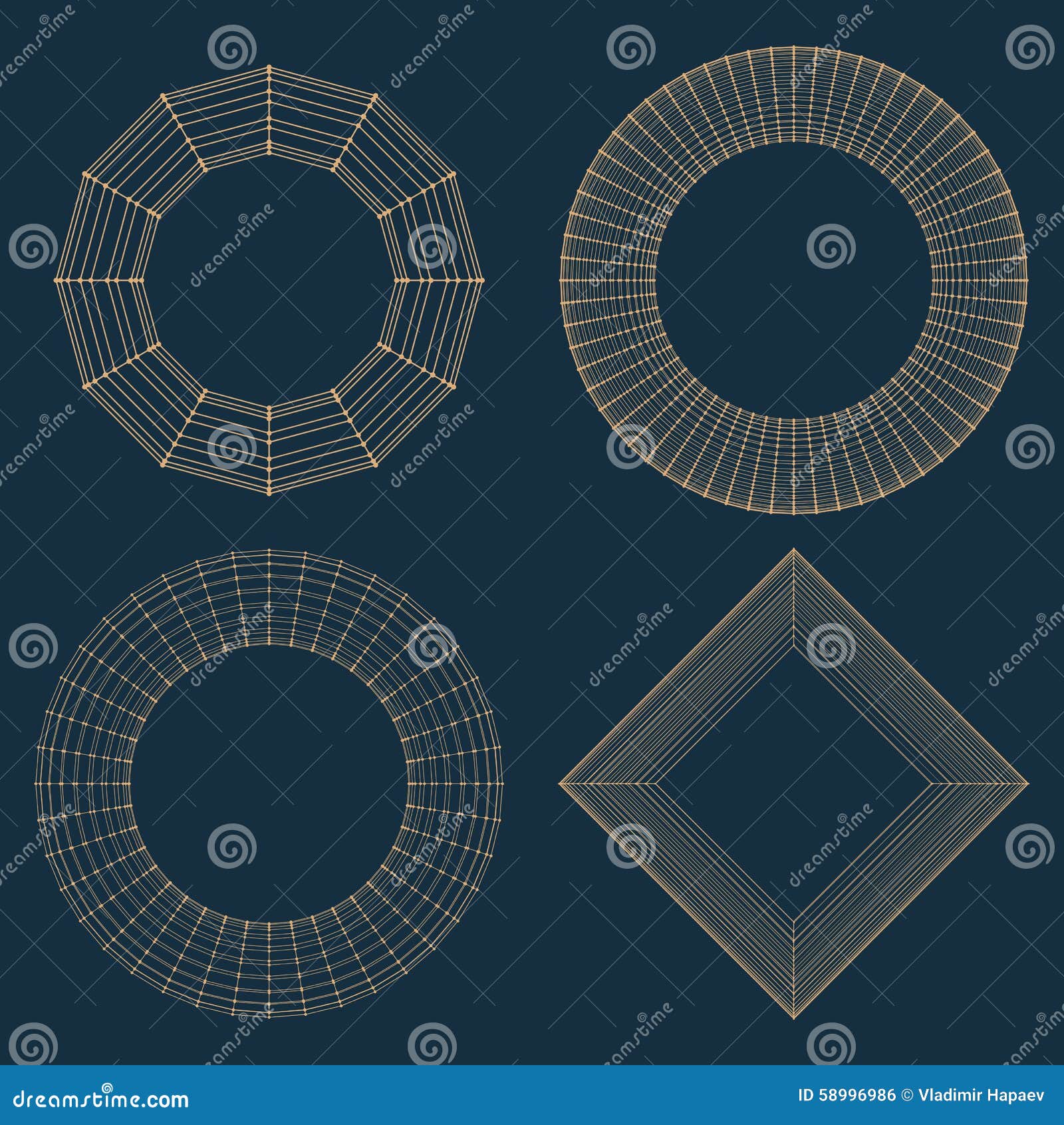 Abstract Vector Decorative Frame. Mesh Poligonal Stock Vector ...