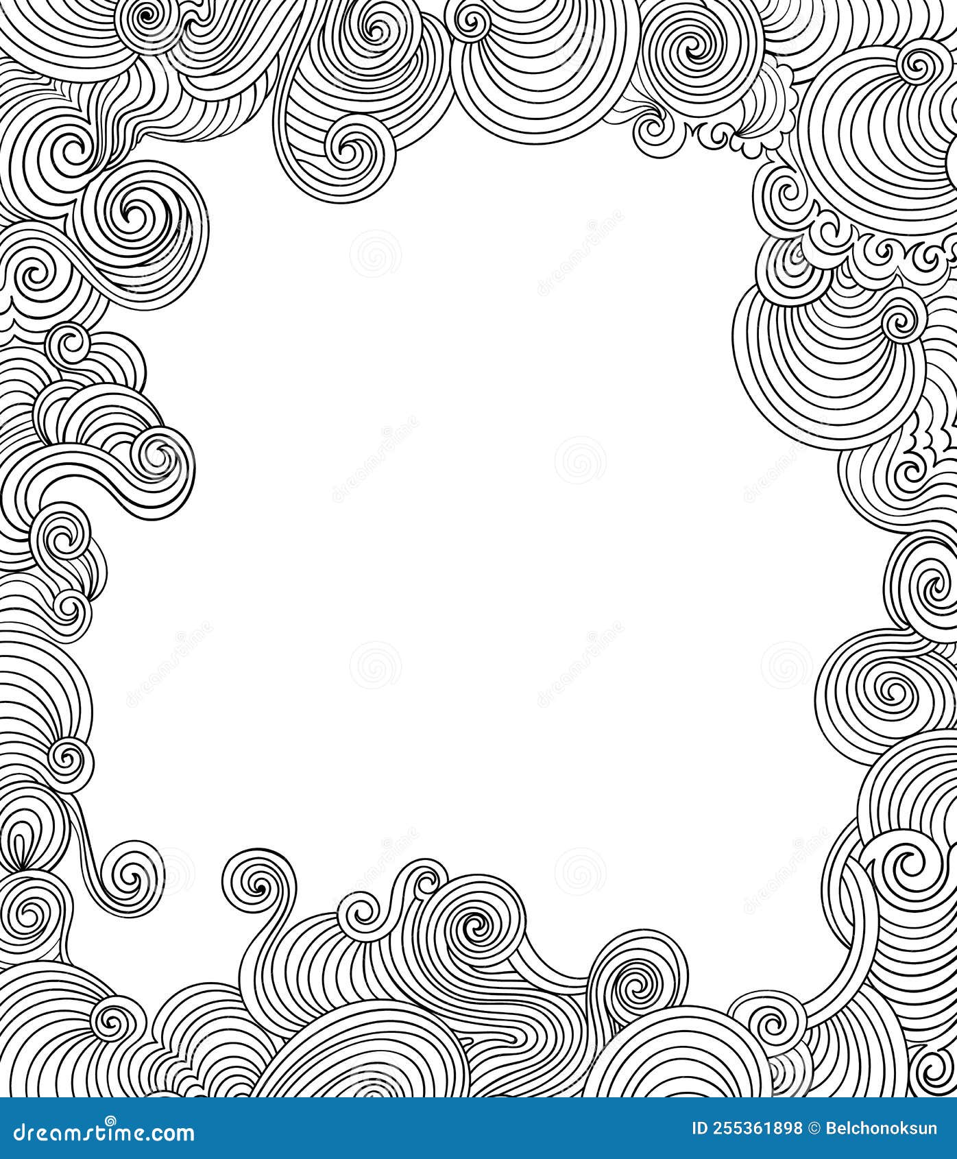 Abstract Vector Decorative Handwritten Frame, Ornamental Pattern Stock ...