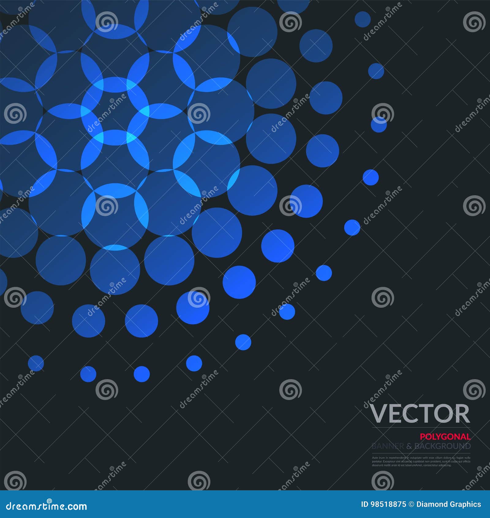 Abstract Vector Design of Blue Rounds for Graphic Template Stock Vector ...