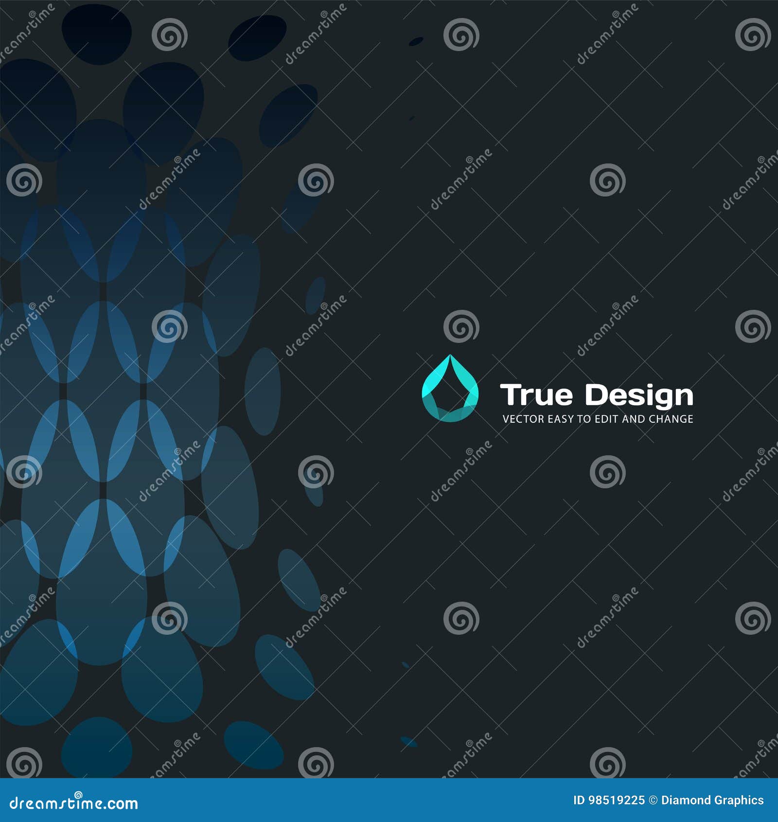 Abstract Vector Design of Blue Rounds for Graphic Template Stock Vector ...