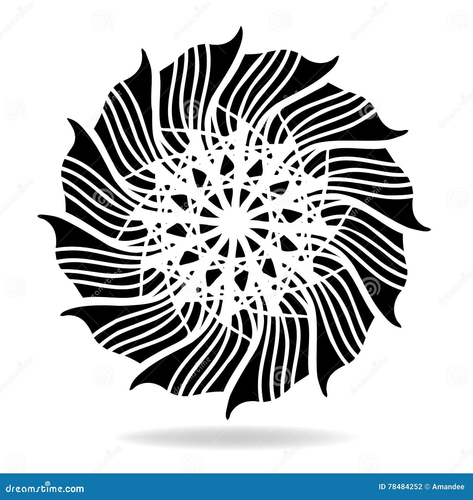 Abstract Vector Design Element, Flower Shape Symmetrical Pattern Stock ...