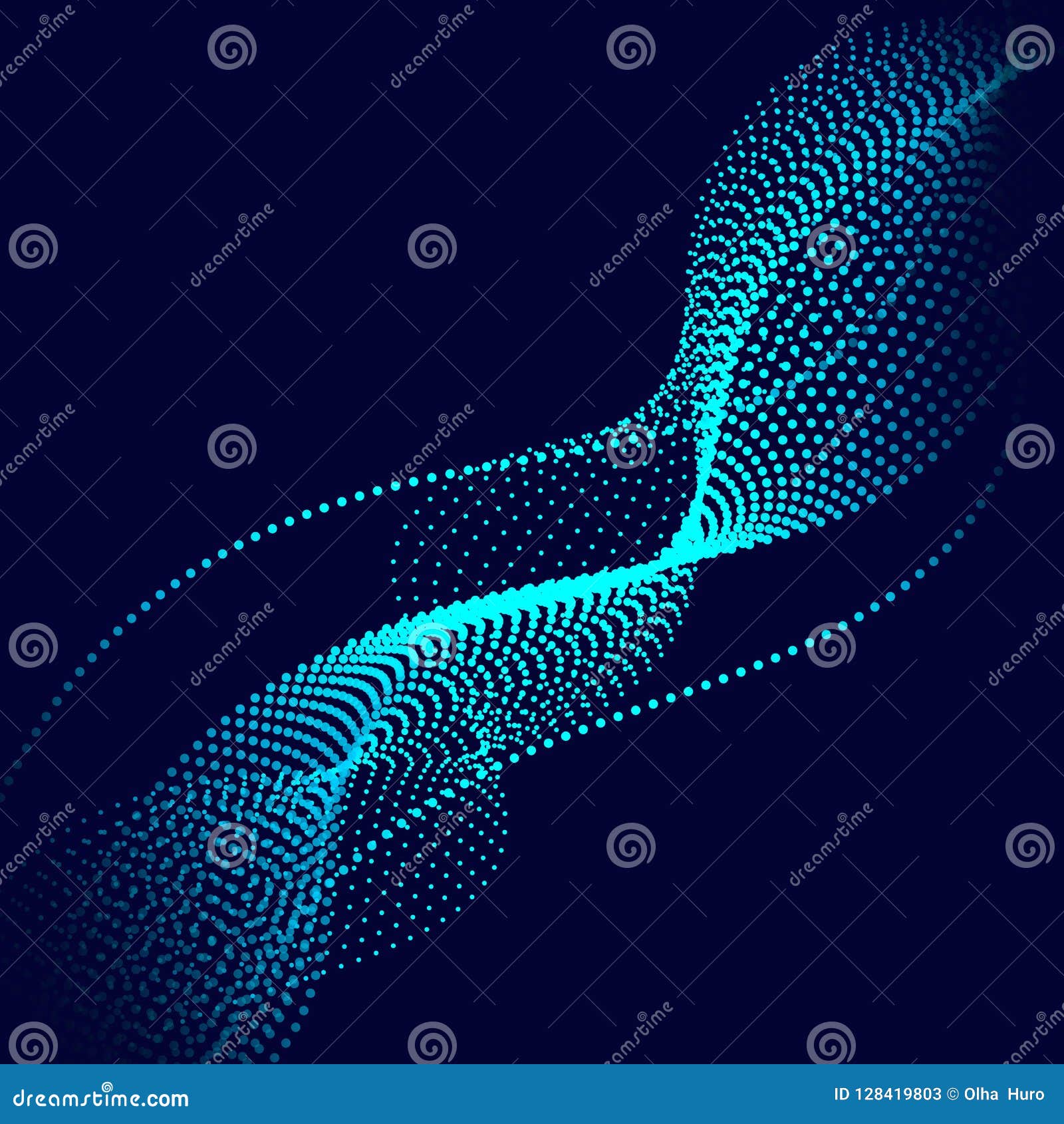 Abstract Vector Design Element. Flowing Particle Waves Stock Vector ...