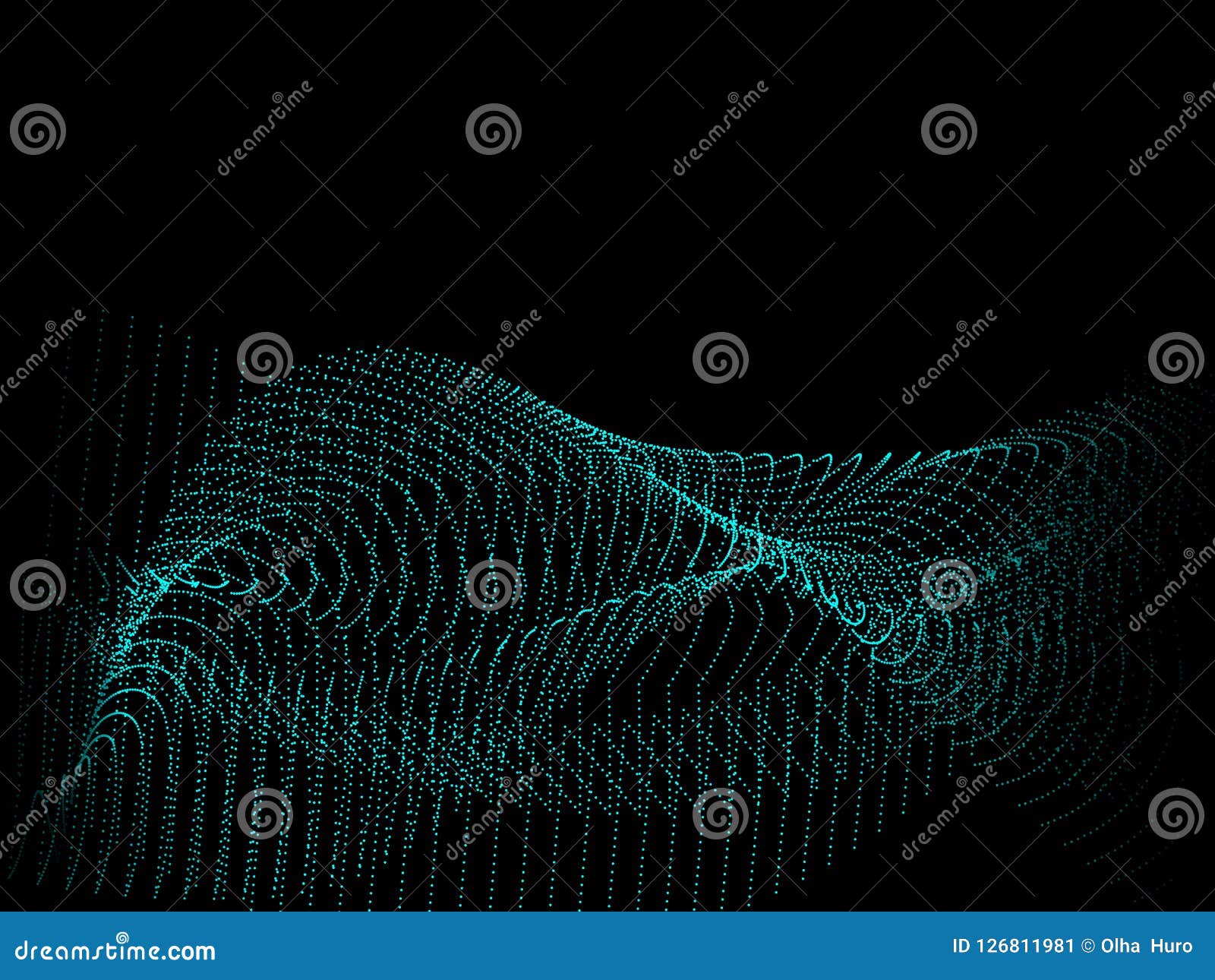 Abstract Vector Design Element. Flowing Particle Waves Stock Vector ...