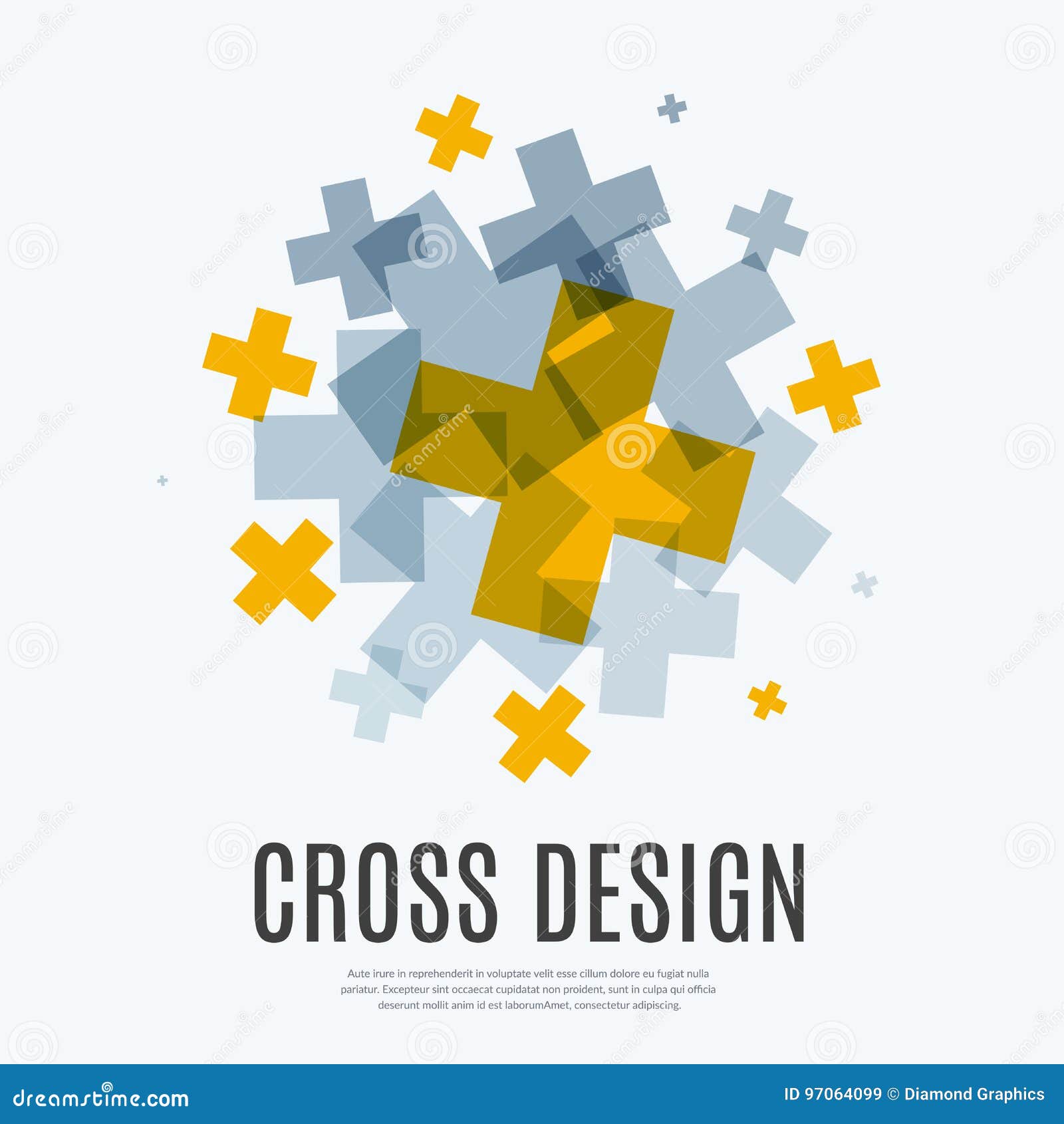 Abstract Vector Design Elements with Cross Stock Vector - Illustration ...