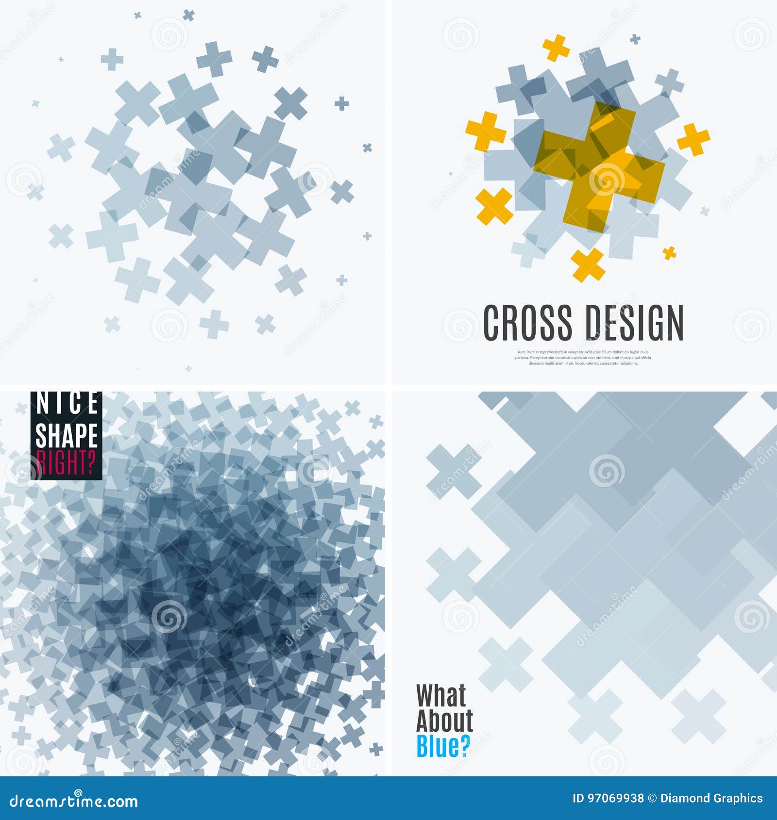 Abstract Vector Design Elements with Cross Stock Vector - Illustration ...