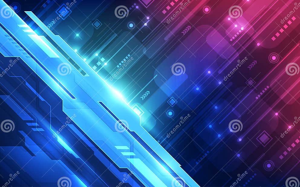 Abstract Vector Digital System Technology Concept. Background ...